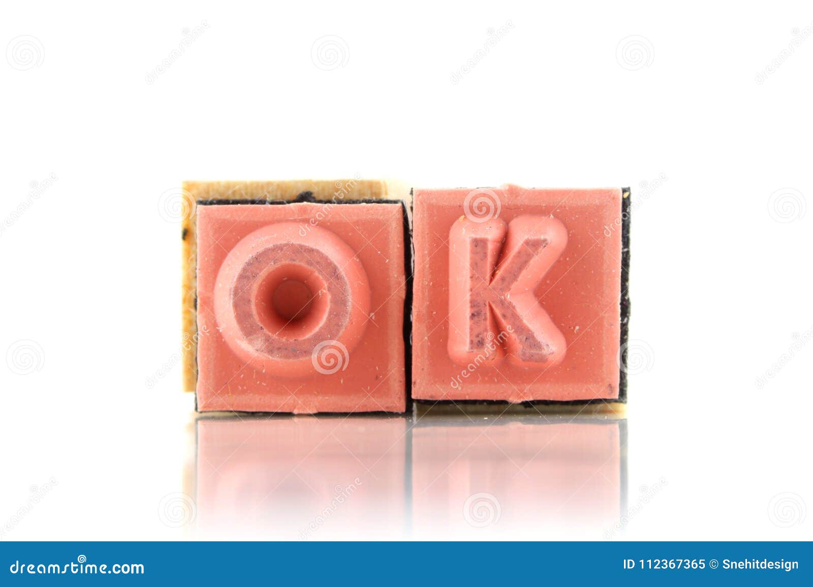 OK text on rubber stamp stock image. Image of printred - 112367365