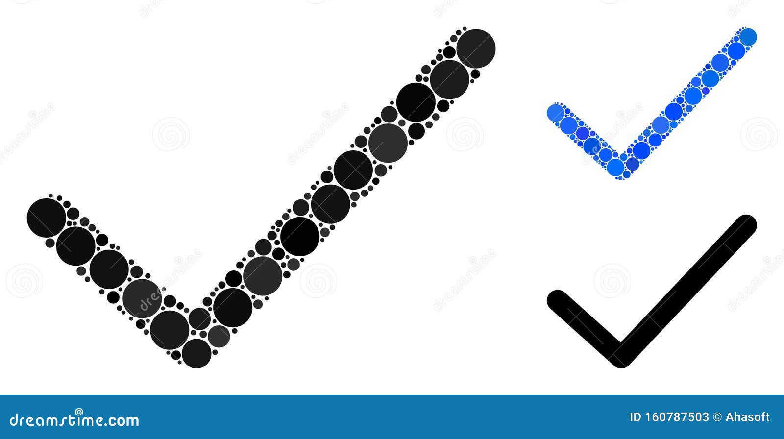 Ok Tick Composition Icon of Circle Dots Stock Vector - Illustration of ...