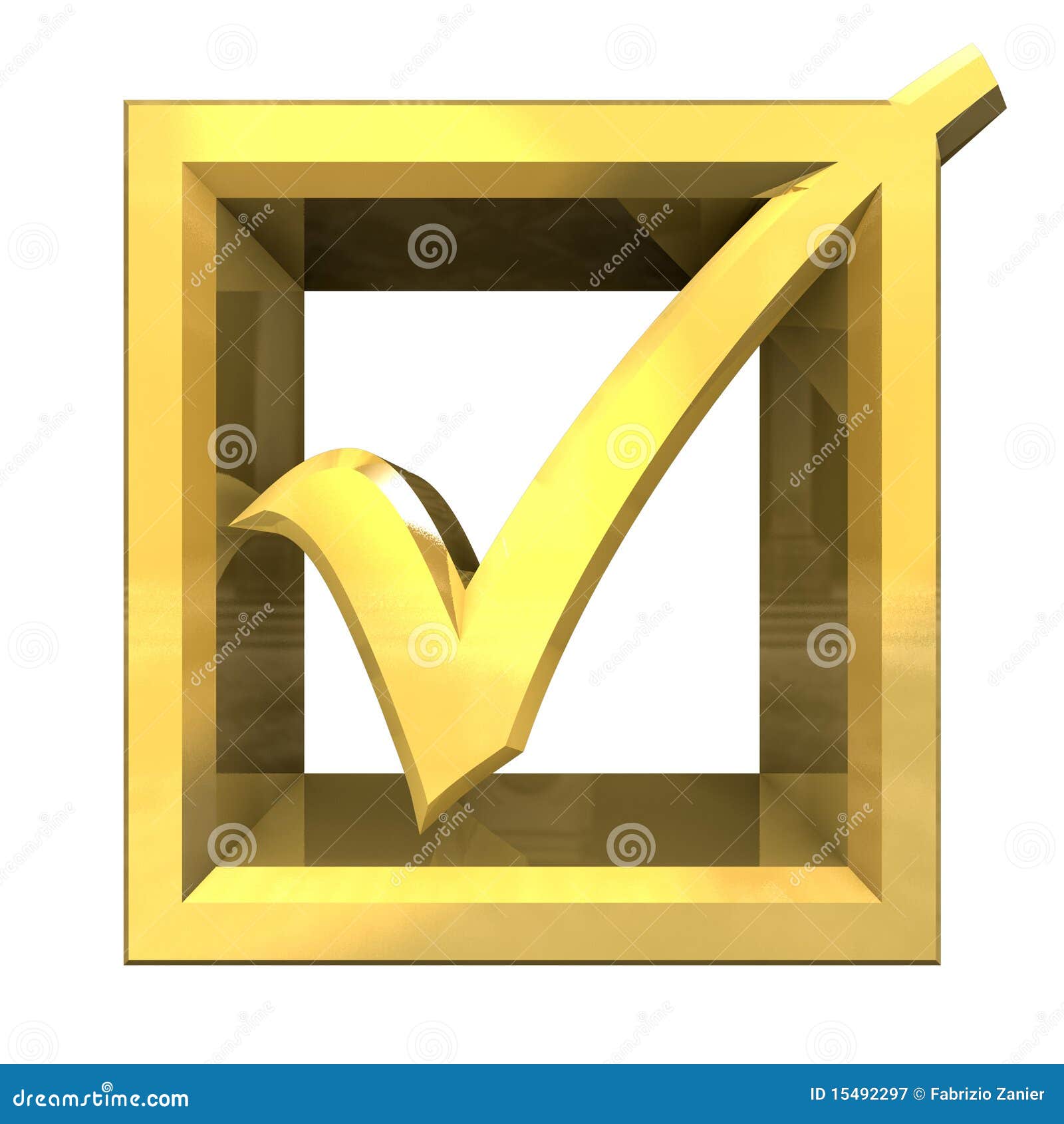 Ok Tick in Gold Isolated - 3D Stock Illustration - Illustration of ...