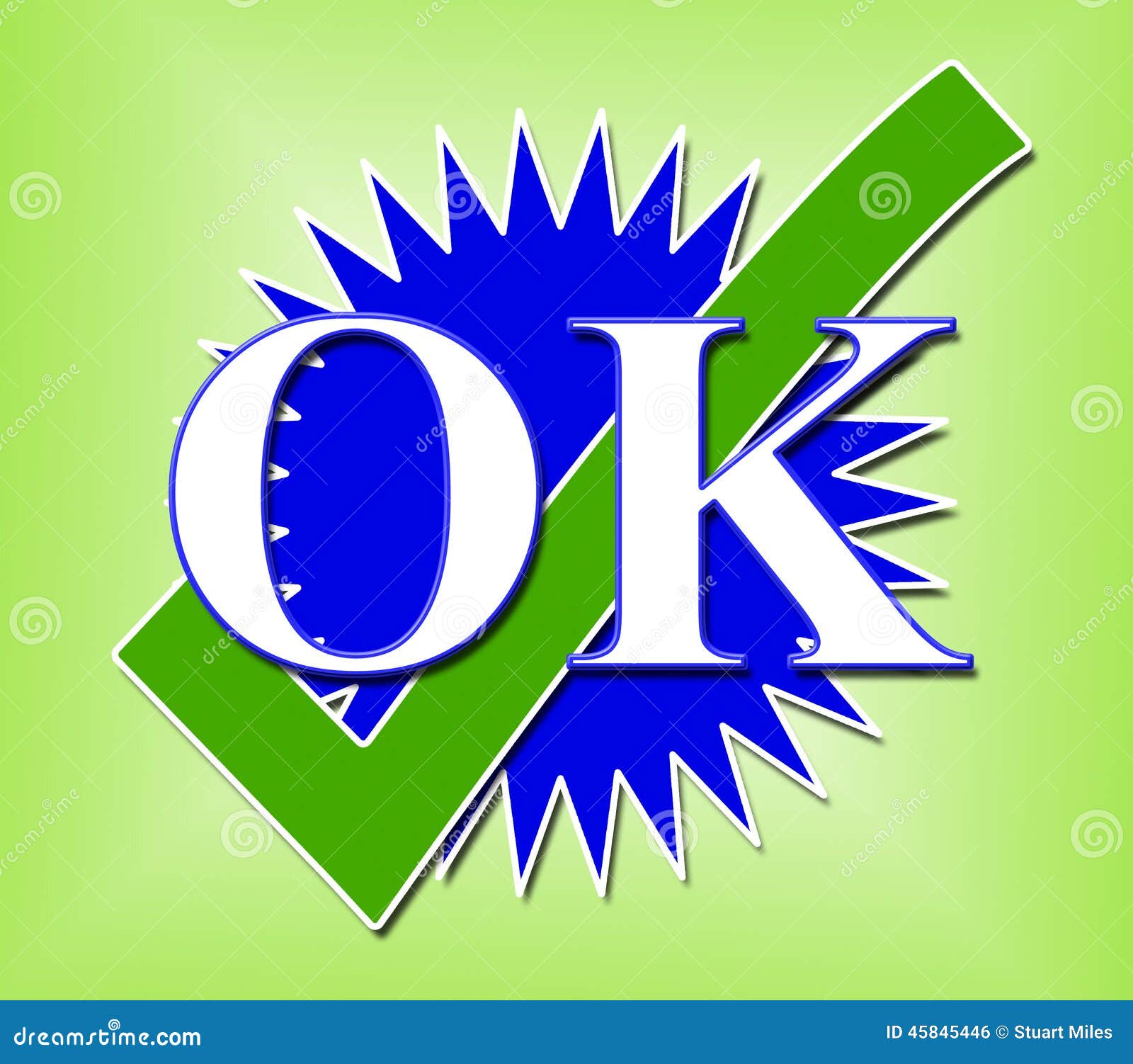 Ok Tick Means All Right and Affirm Stock Illustration - Illustration of ...