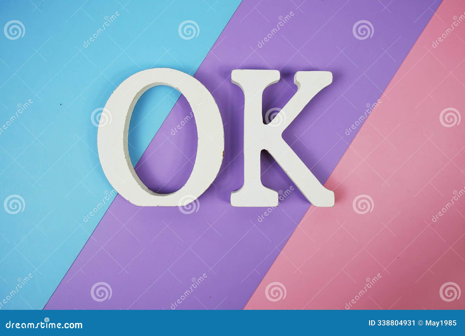 OK Top View on Blue, Purple and Pink Geometric Background Stock Image ...
