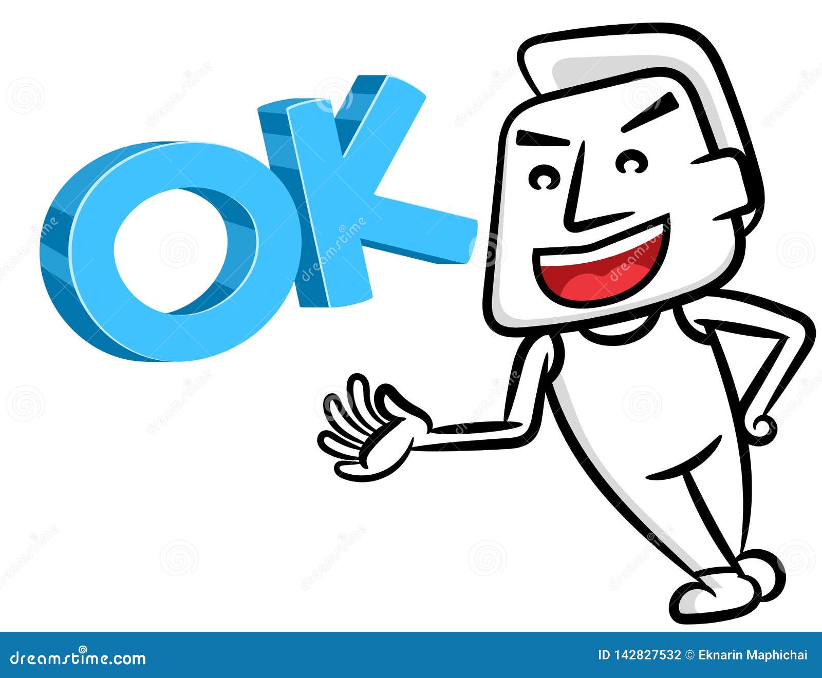 OK White Man Cartoon Vector Concept Stock Vector - Illustration of ...