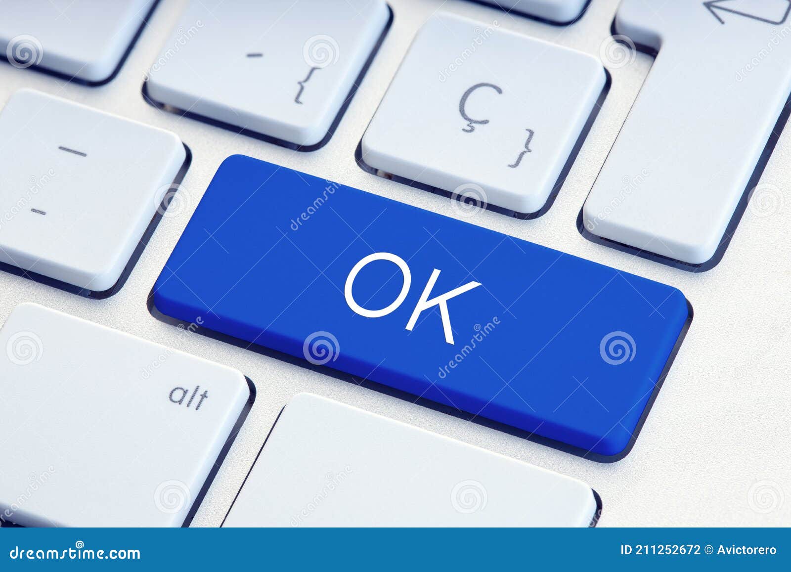 OK Word on Computer Keyboard Key Stock Photo - Image of approve ...