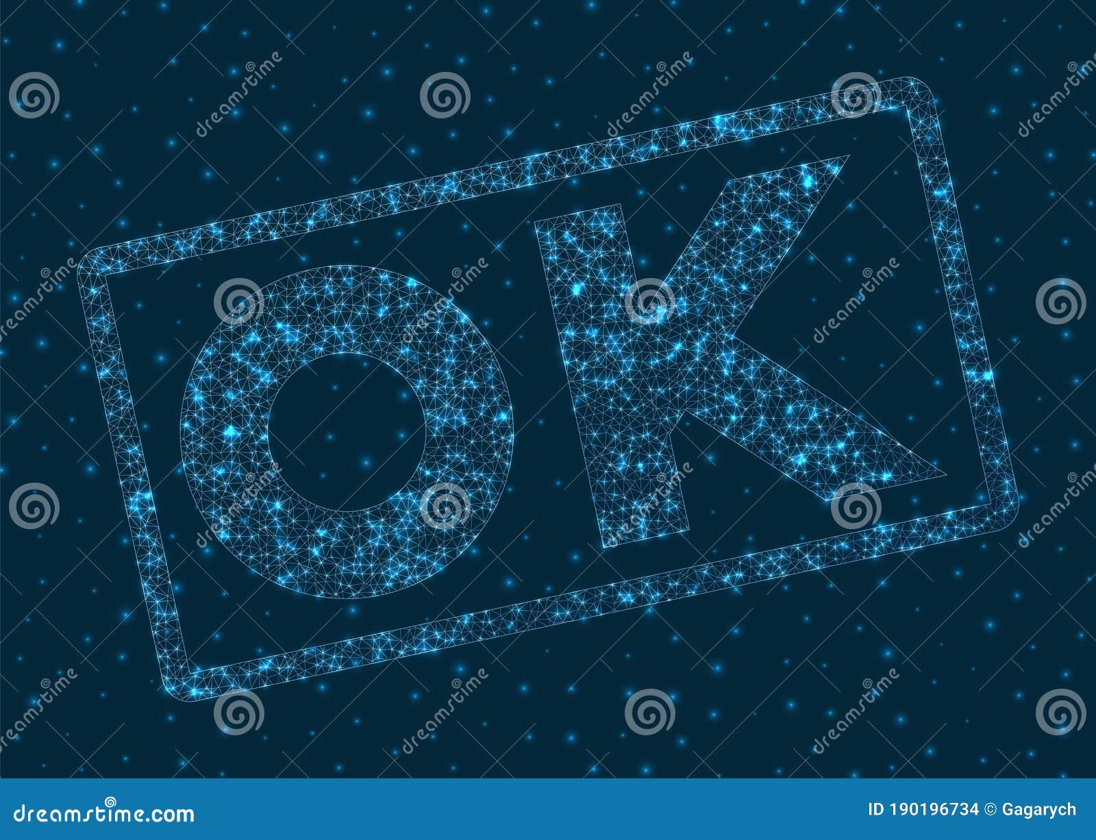 Ok word in digital style. stock vector. Illustration of laser - 190196734