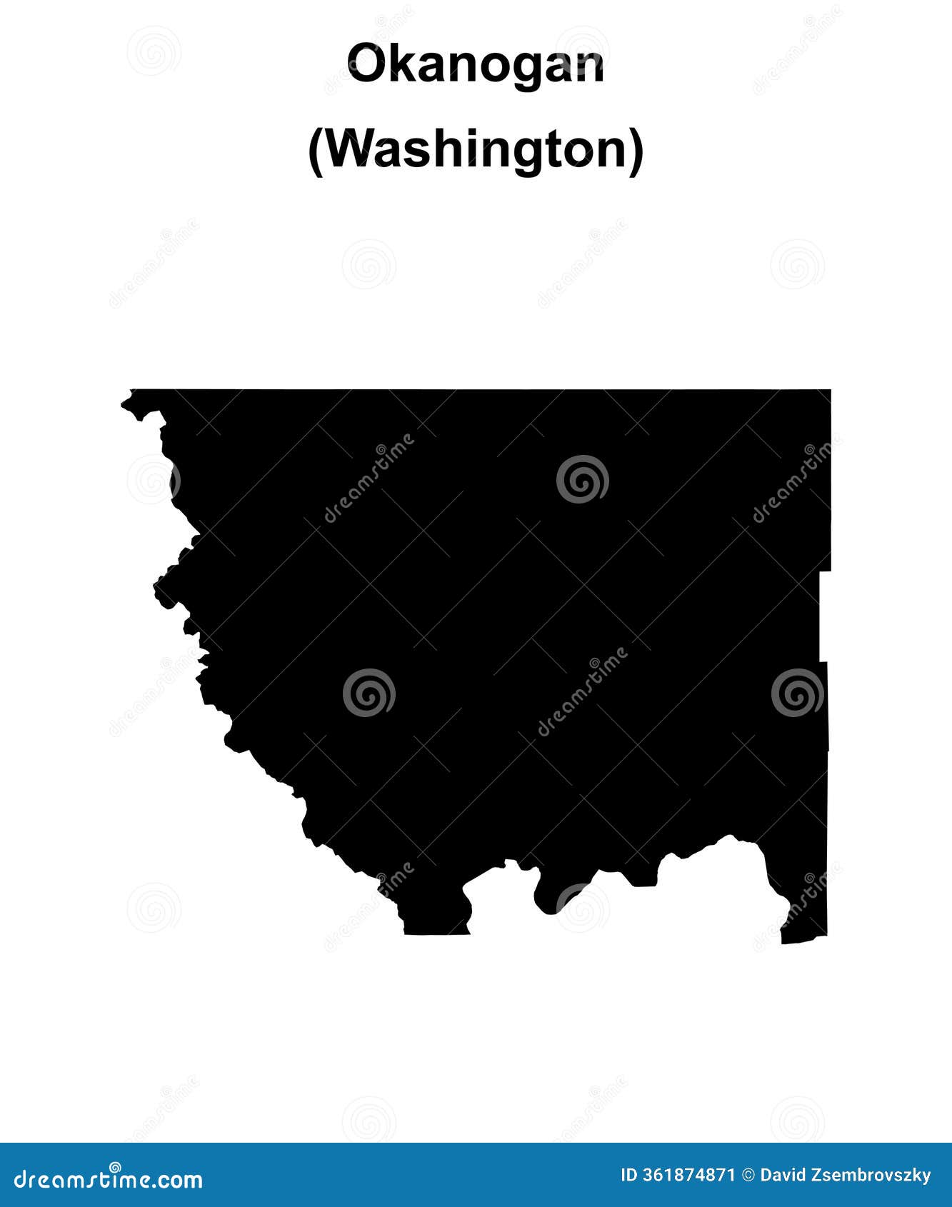 Okanogan County, Washington Outline Map Set Vector Illustration ...