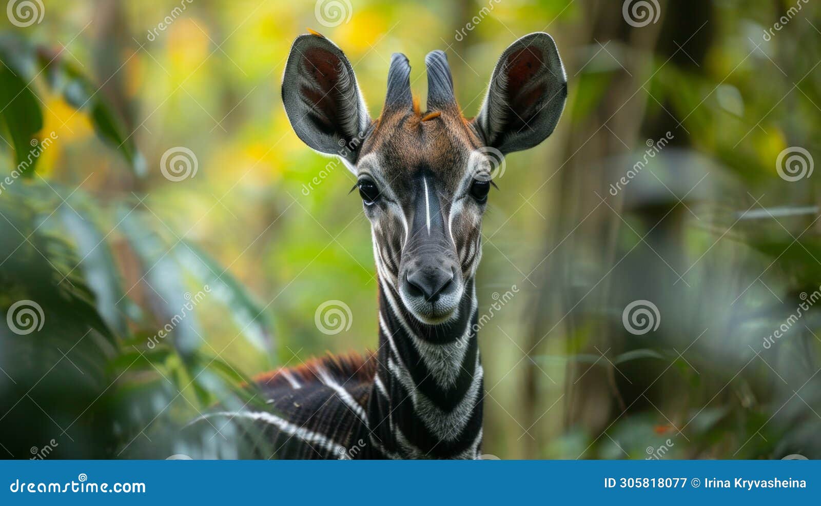 Okapi in Dense Forest stock image. Image of habitat - 305818077