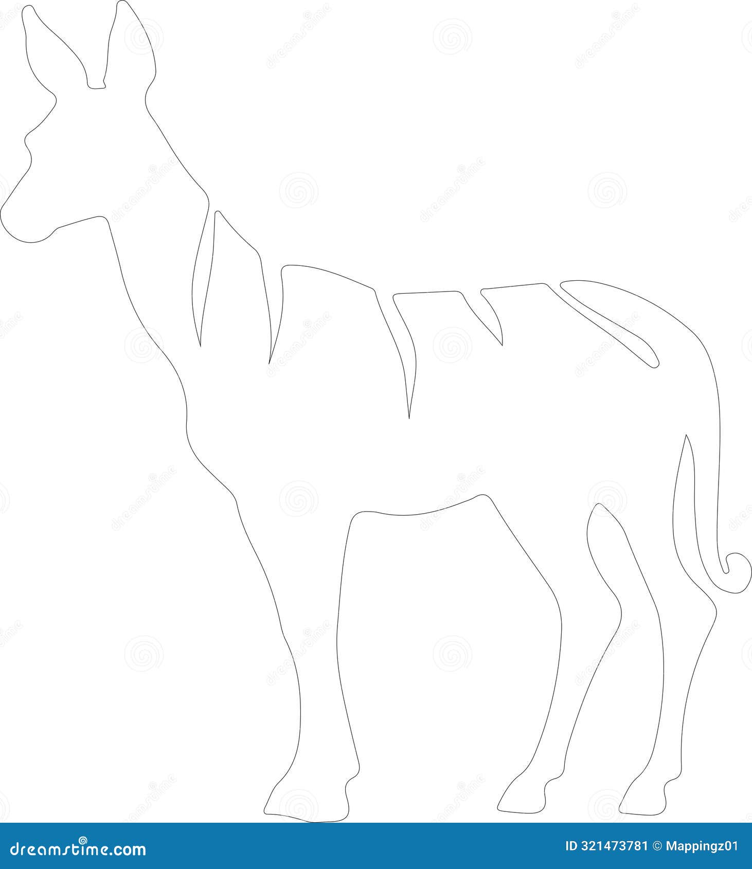Okapi Outline Silhouette Generative Ai Stock Vector - Illustration of ...