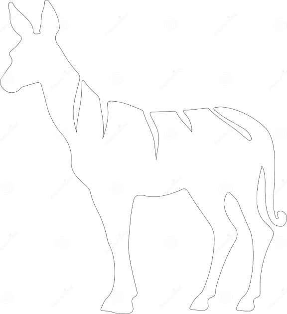 Okapi Outline Silhouette Generative Ai Stock Vector - Illustration of ...
