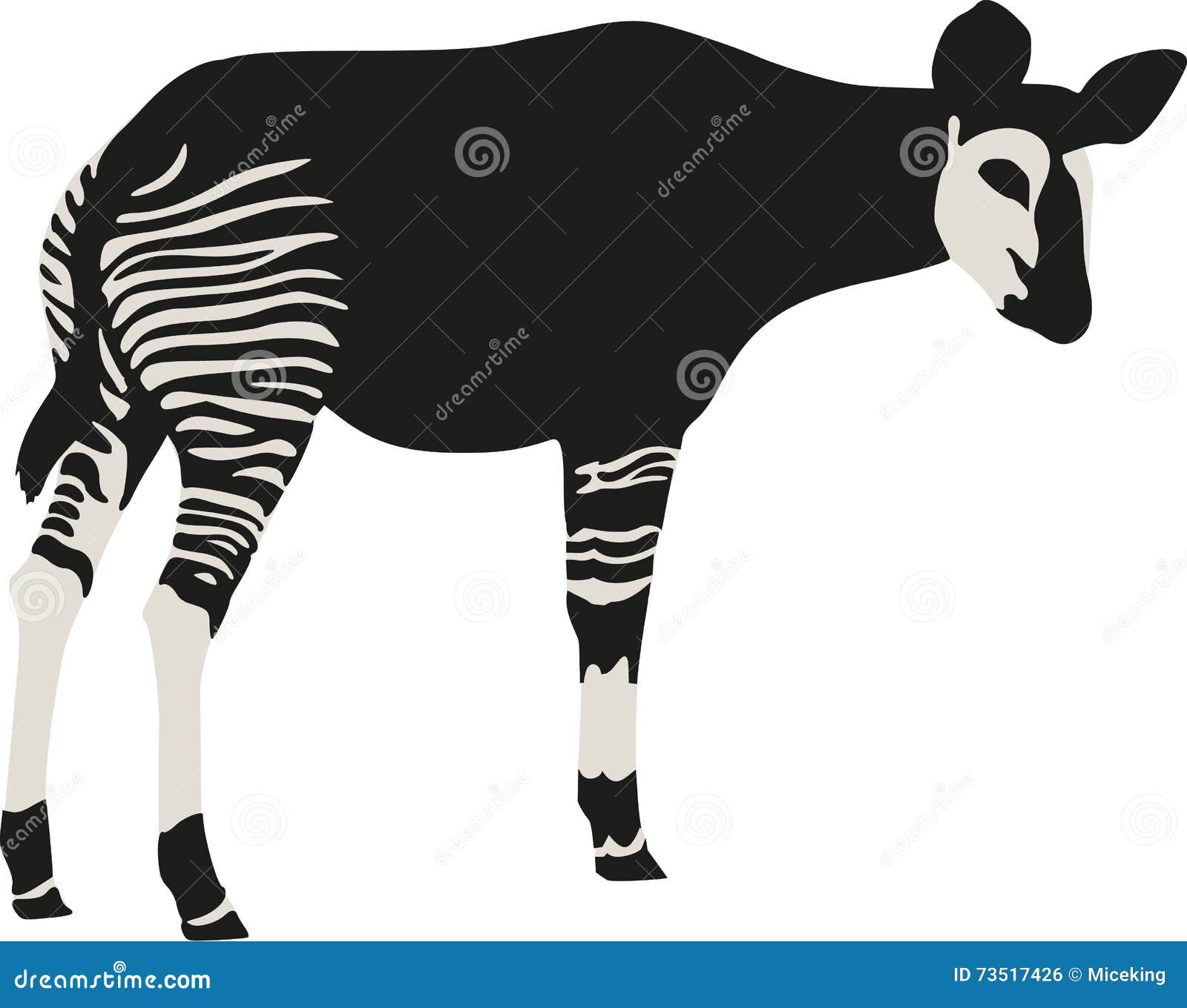 Okapi stock vector. Illustration of safari, symbol, vector - 73517426