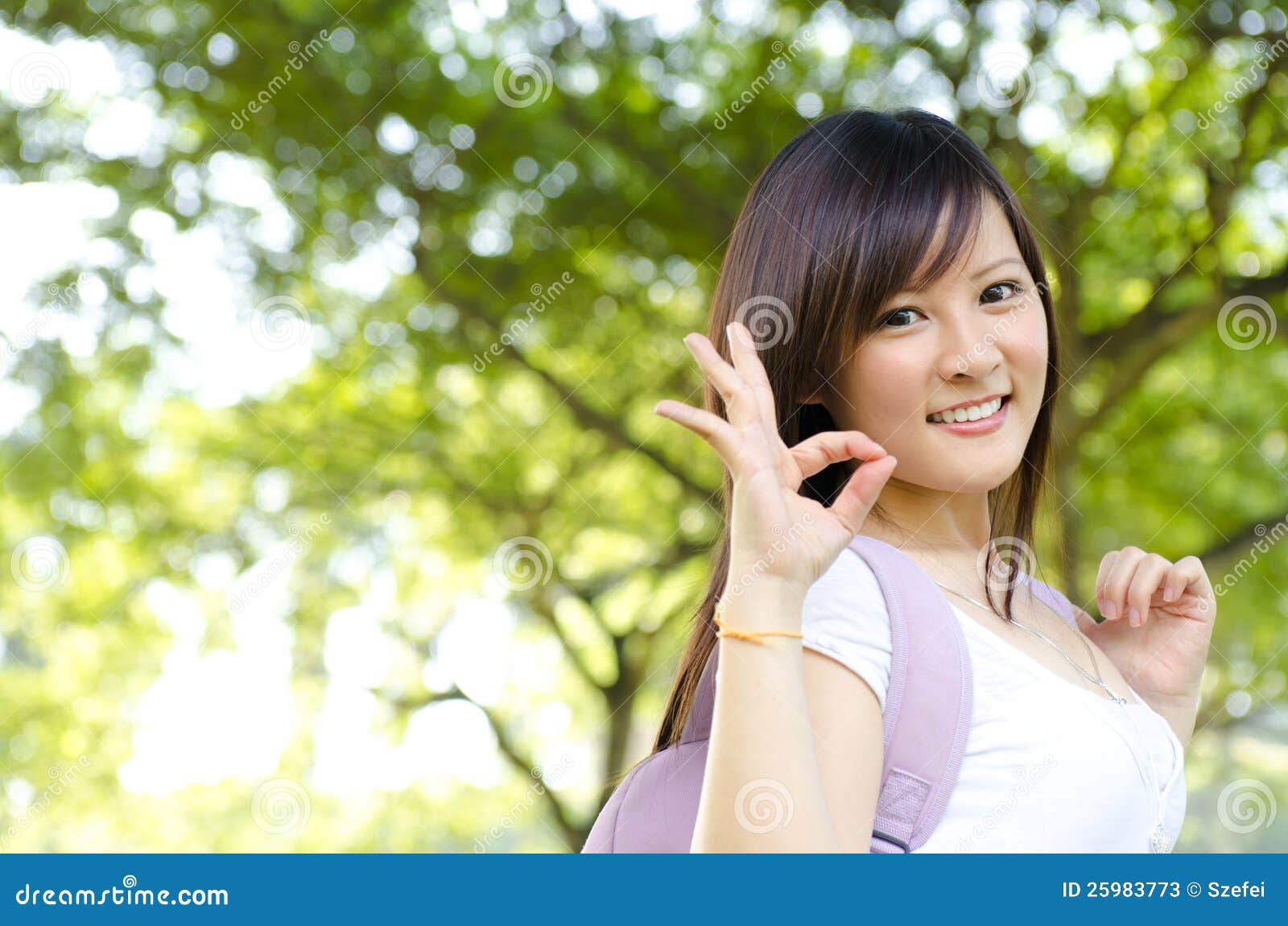 Okay! stock image. Image of person, chinese, park, okay - 25983773