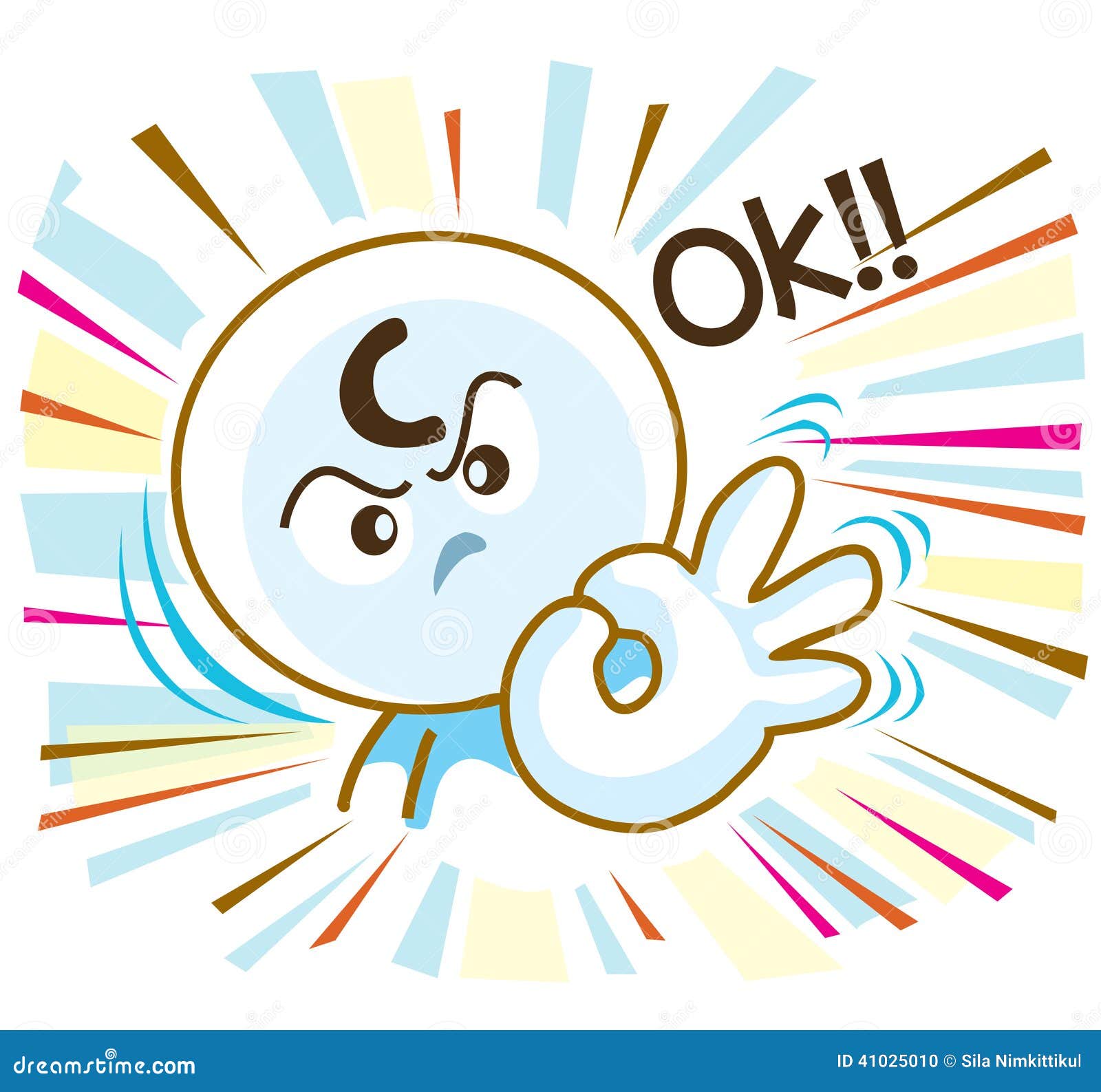 Okay stock vector. Illustration of illustrate, serious - 41025010