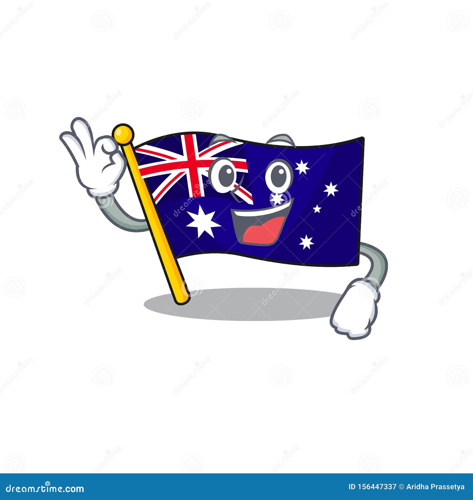 Okay Australian Cartoon Flag Kept in Cupboard Stock Vector ...