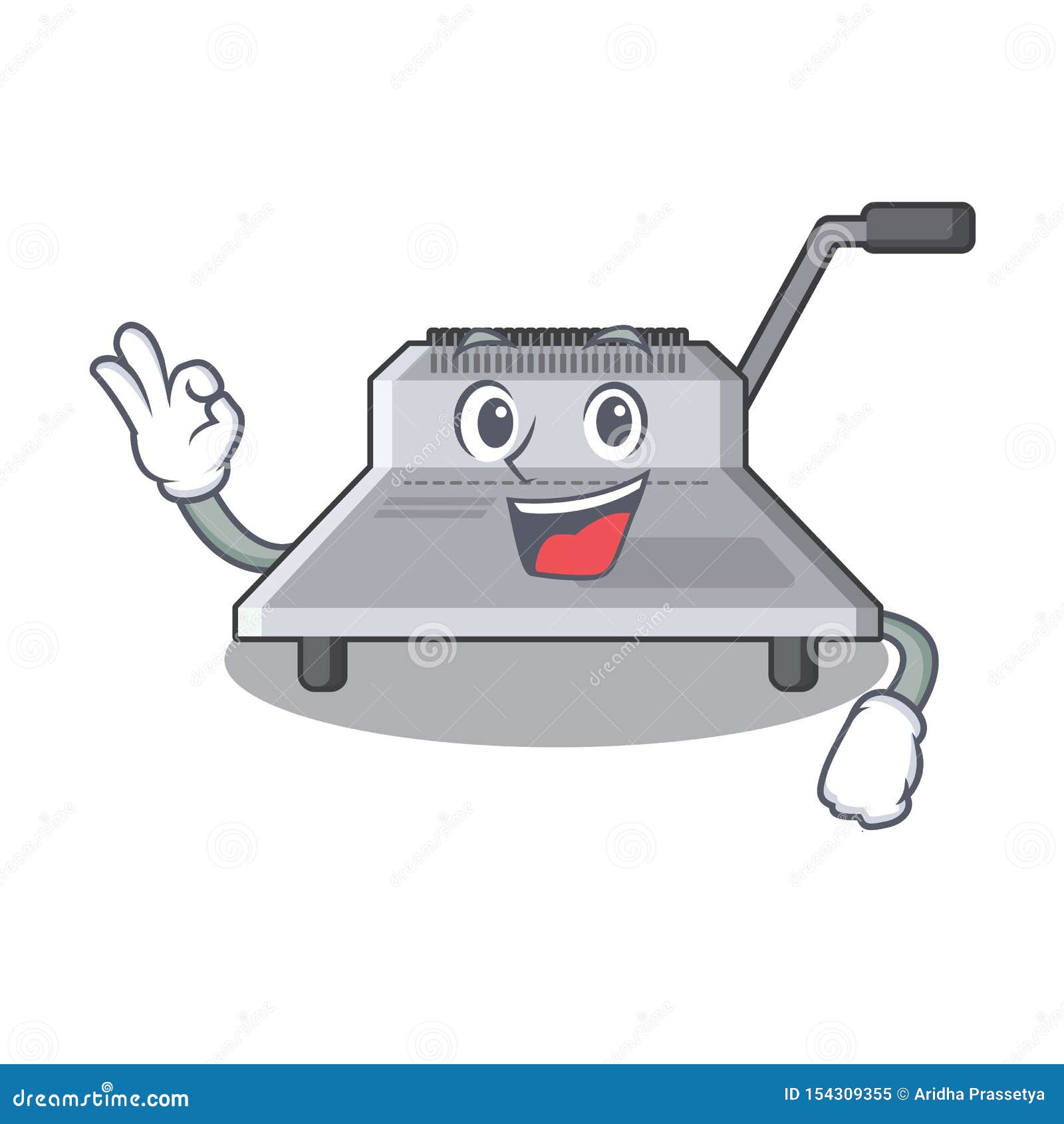 Okay Binding Machine in the Cartoon Shape Stock Vector - Illustration ...