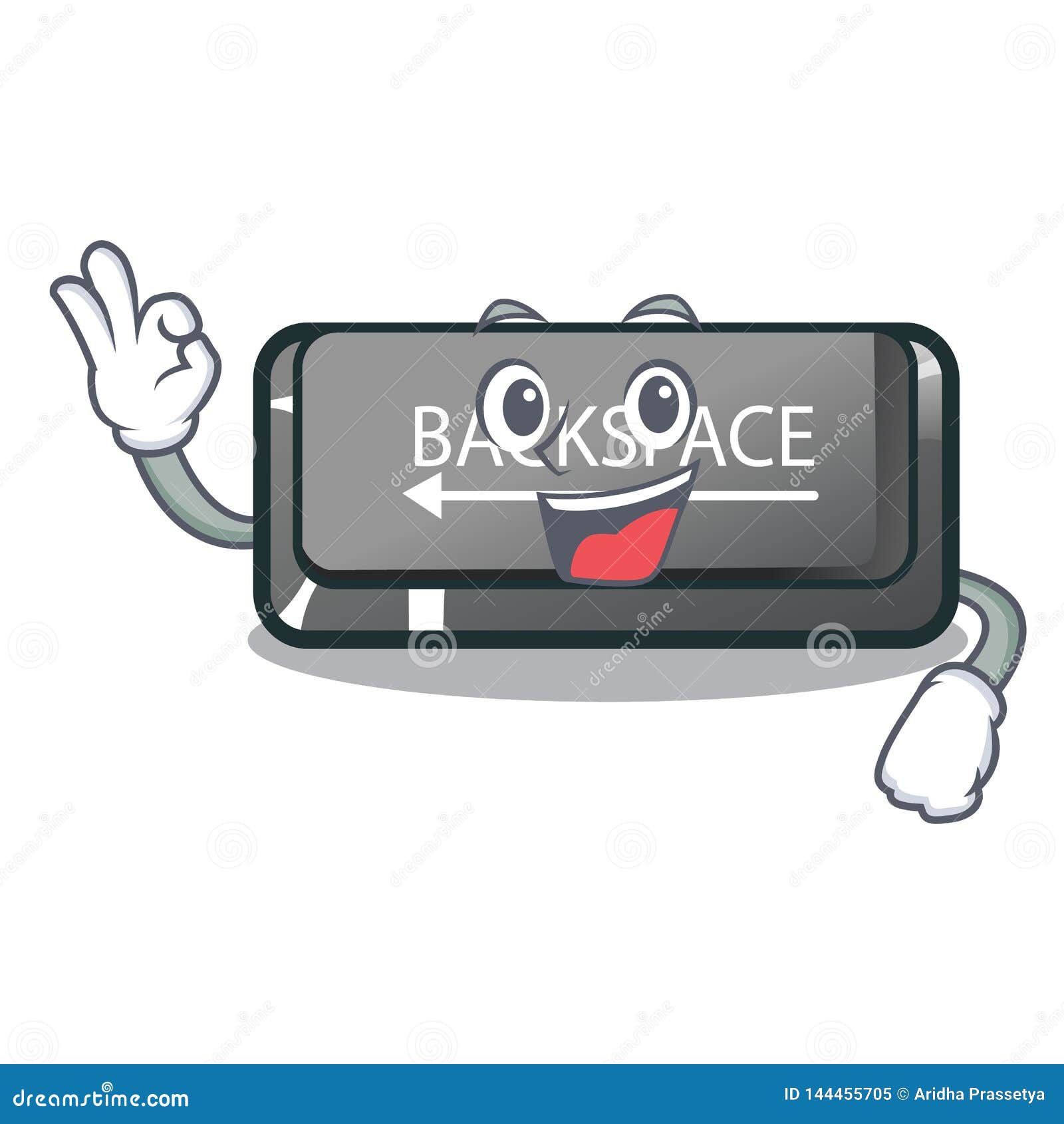 Okay Button Backspace in the Shape Cartoon Stock Vector - Illustration ...