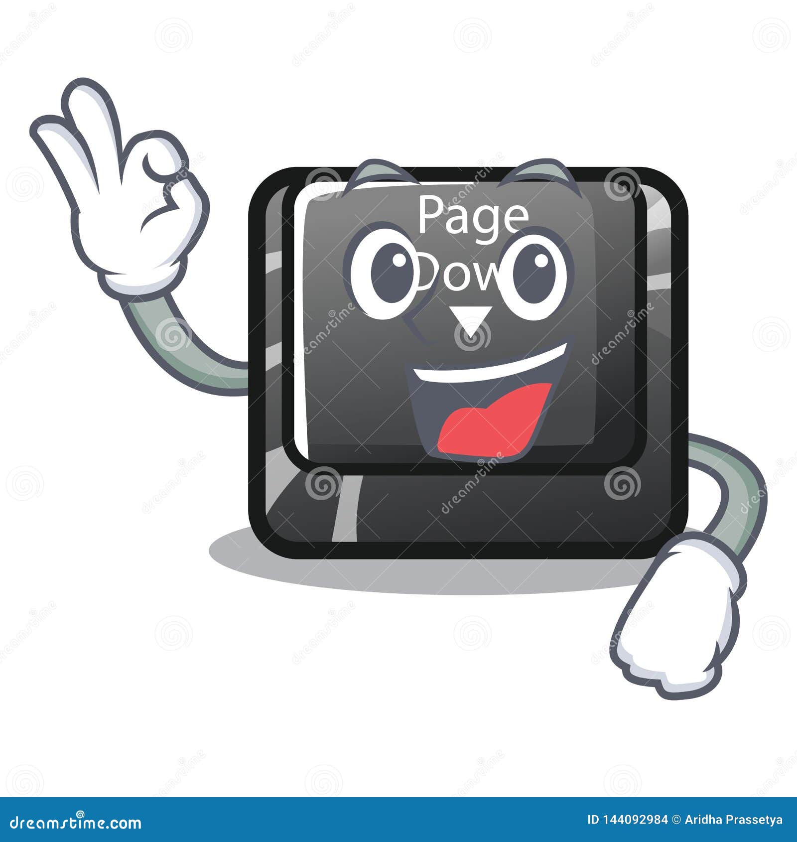 Okay Button Page Down Isolated with Cartoon Stock Vector - Illustration ...