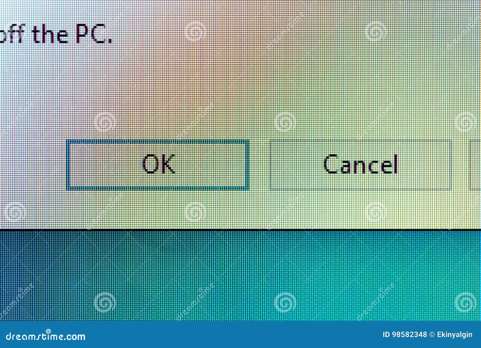 Okay and Cancel Buttons on Screen Stock Photo - Image of communication ...