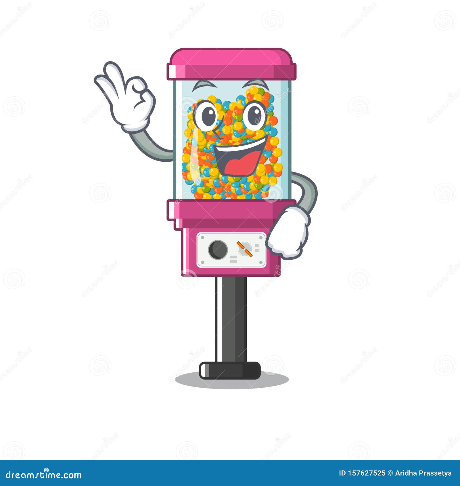 Okay Candy Vending Machine in a Cartoon Stock Vector - Illustration of ...