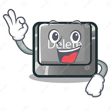 Okay Cartoon Delete Button Located on Keyboard Stock Vector ...