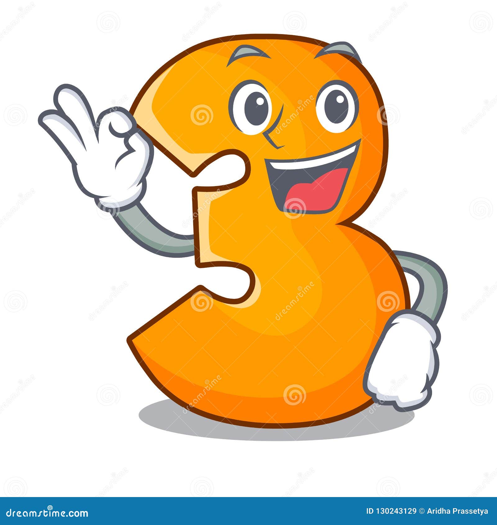 Okay Cartoon Number Three on the Wall Stock Vector - Illustration of ...