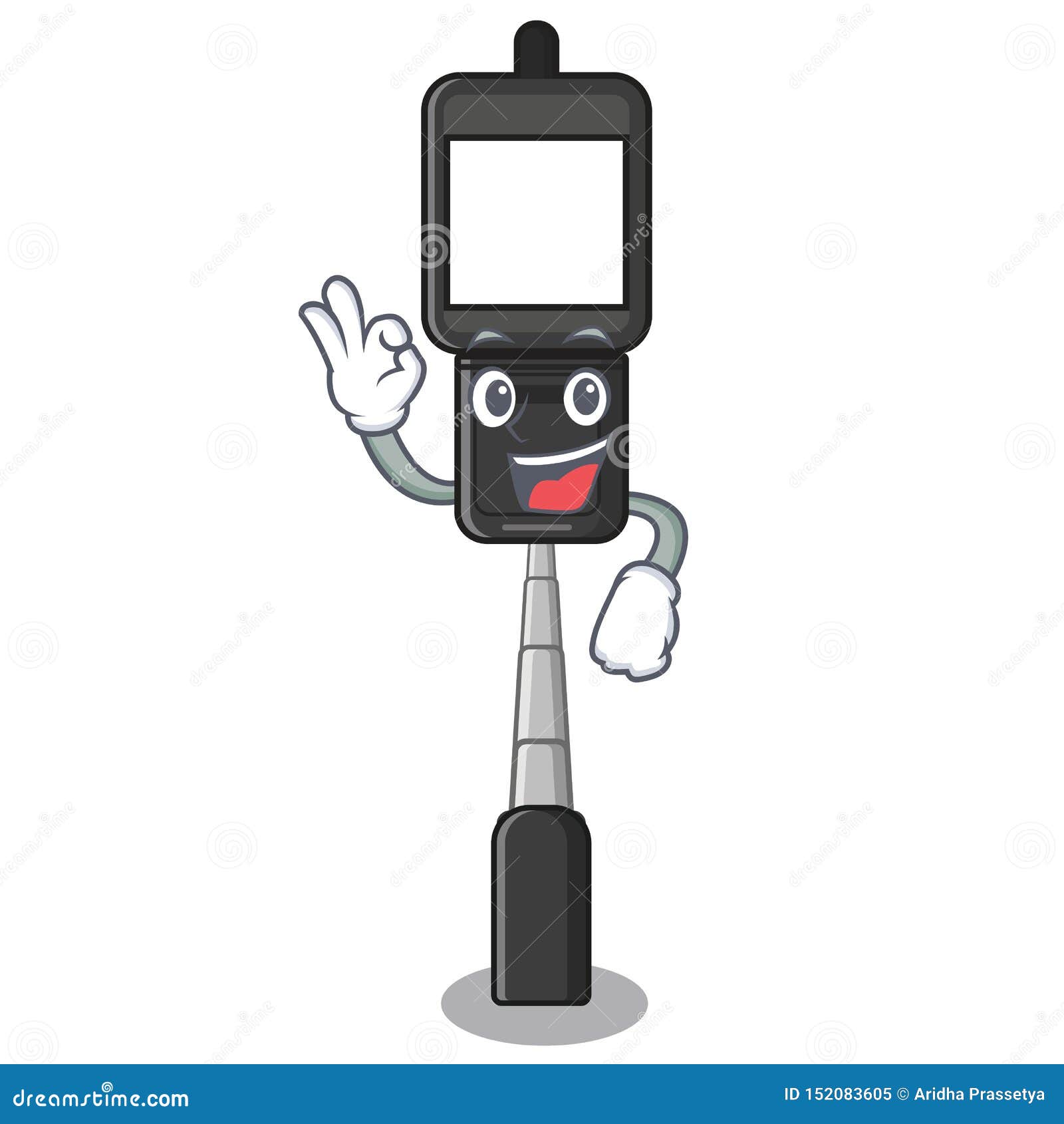 Okay Cell Phone Holder Isolated in Mascot Stock Vector - Illustration ...