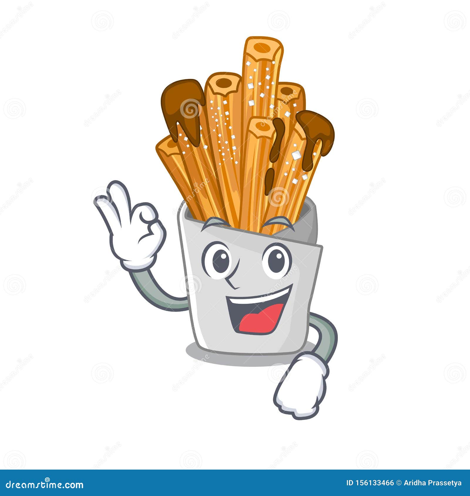 Okay Churros Isolated with in the Cartoon Stock Vector - Illustration ...