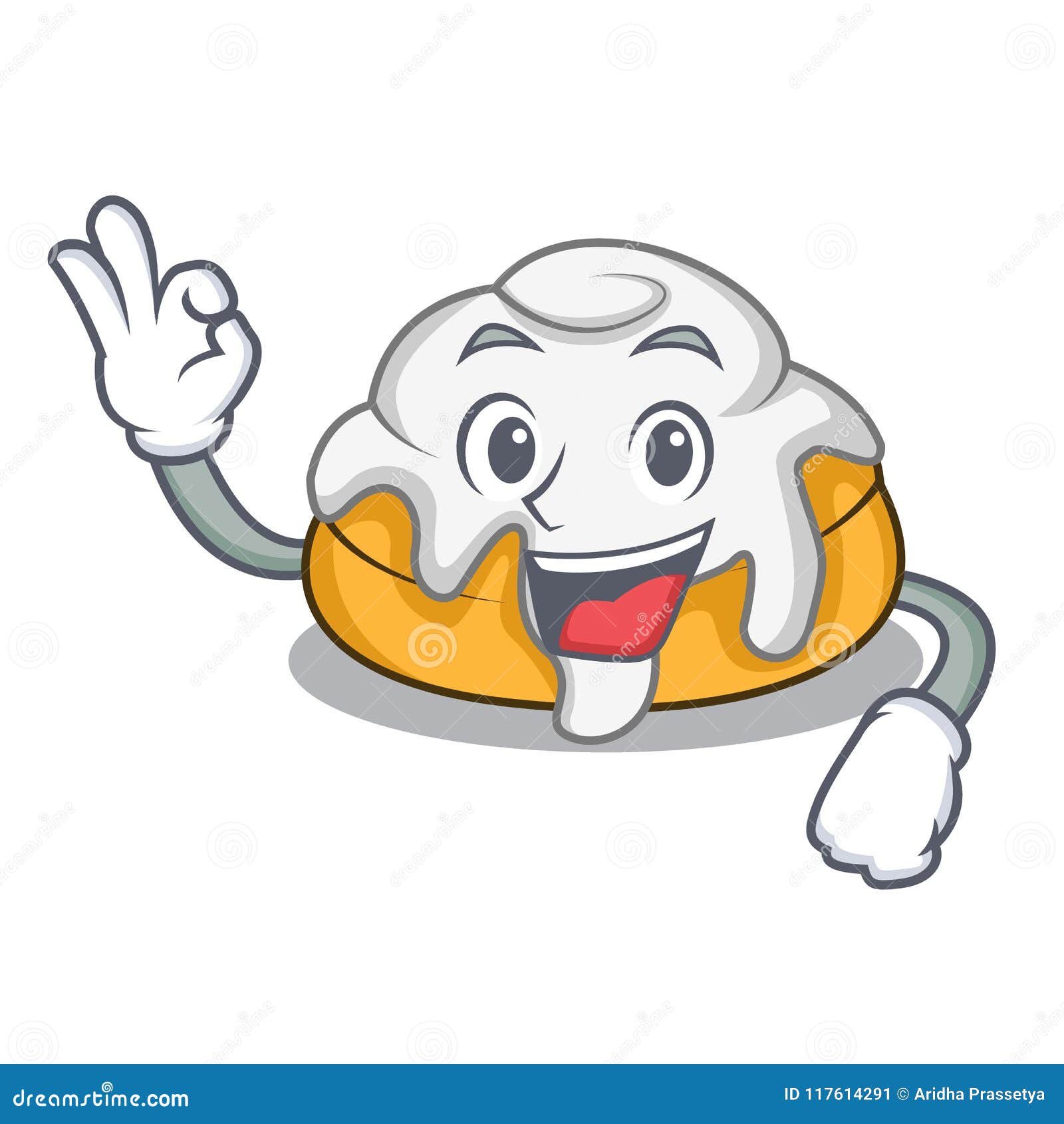 Okay Cinnamon Roll Character Cartoon Stock Vector - Illustration of ...