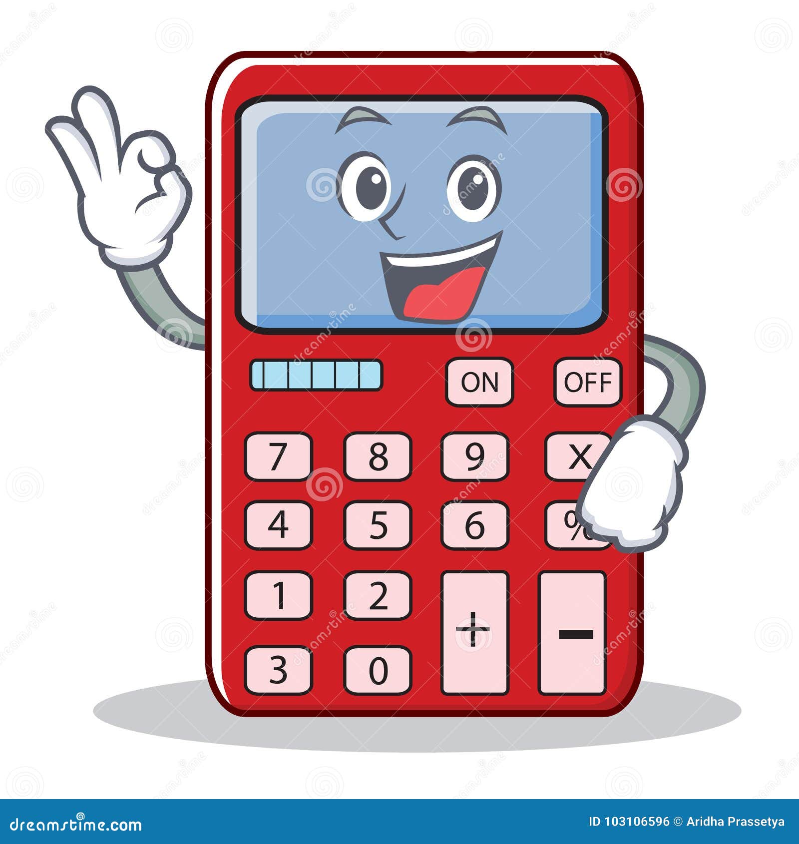 Okay Cute Calculator Character Cartoon Stock Vector - Illustration of ...