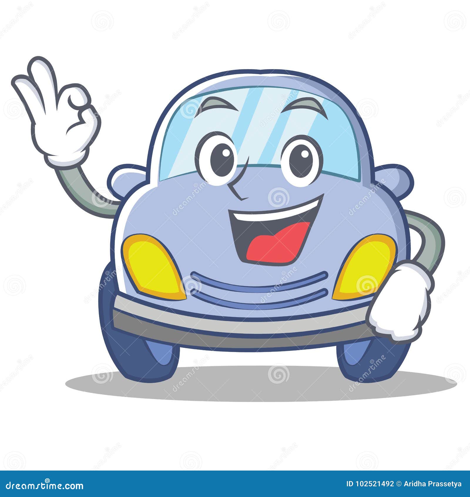 Okay Cute Car Character Cartoon Stock Vector - Illustration of ...