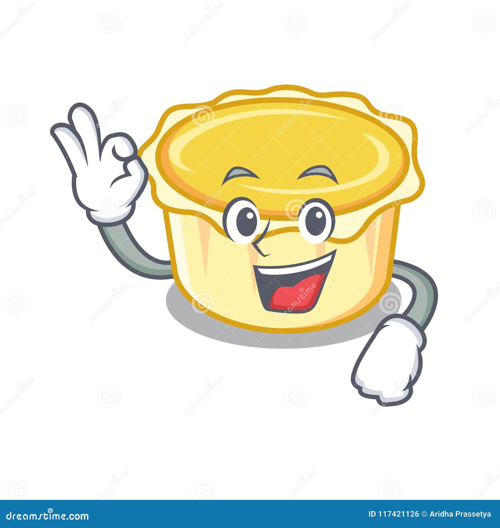 Okay Egg Tart Character Cartoon Stock Vector - Illustration of bakery ...