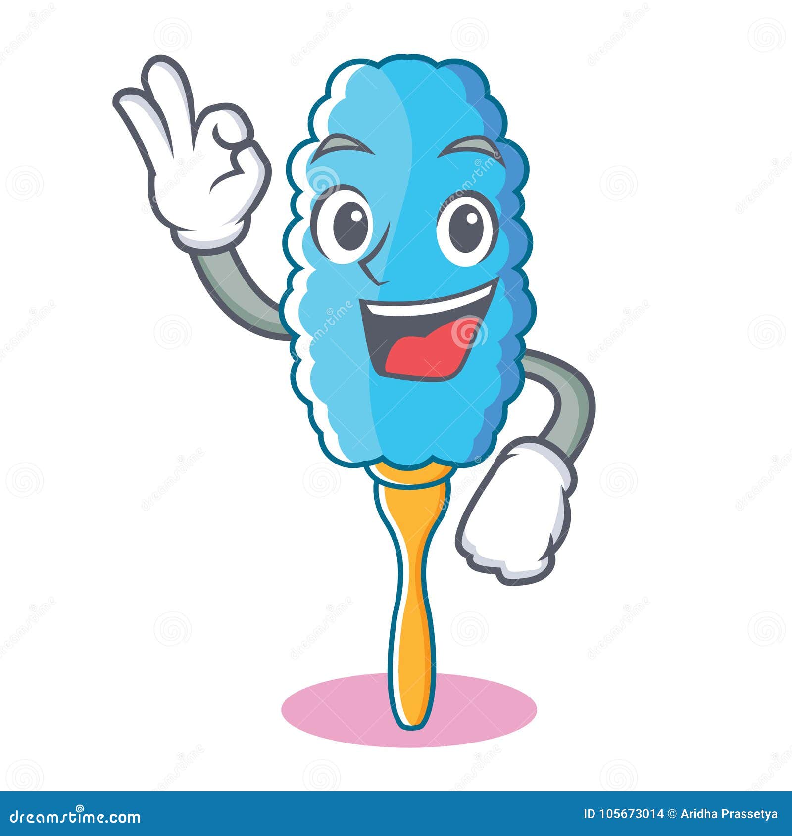 Okay Feather Duster Character Cartoon Stock Vector - Illustration of ...