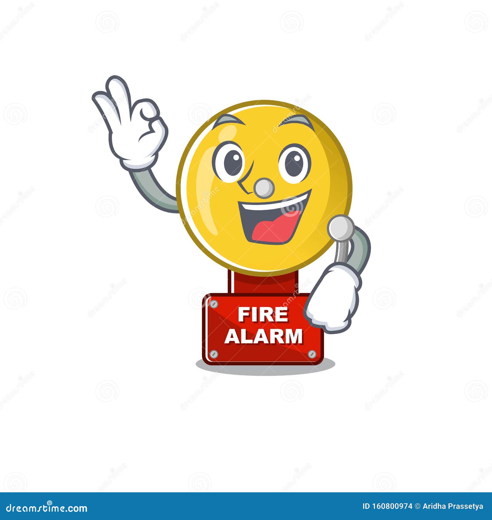 Okay Fire Alarm Isolated with the Mascot Stock Vector - Illustration of ...