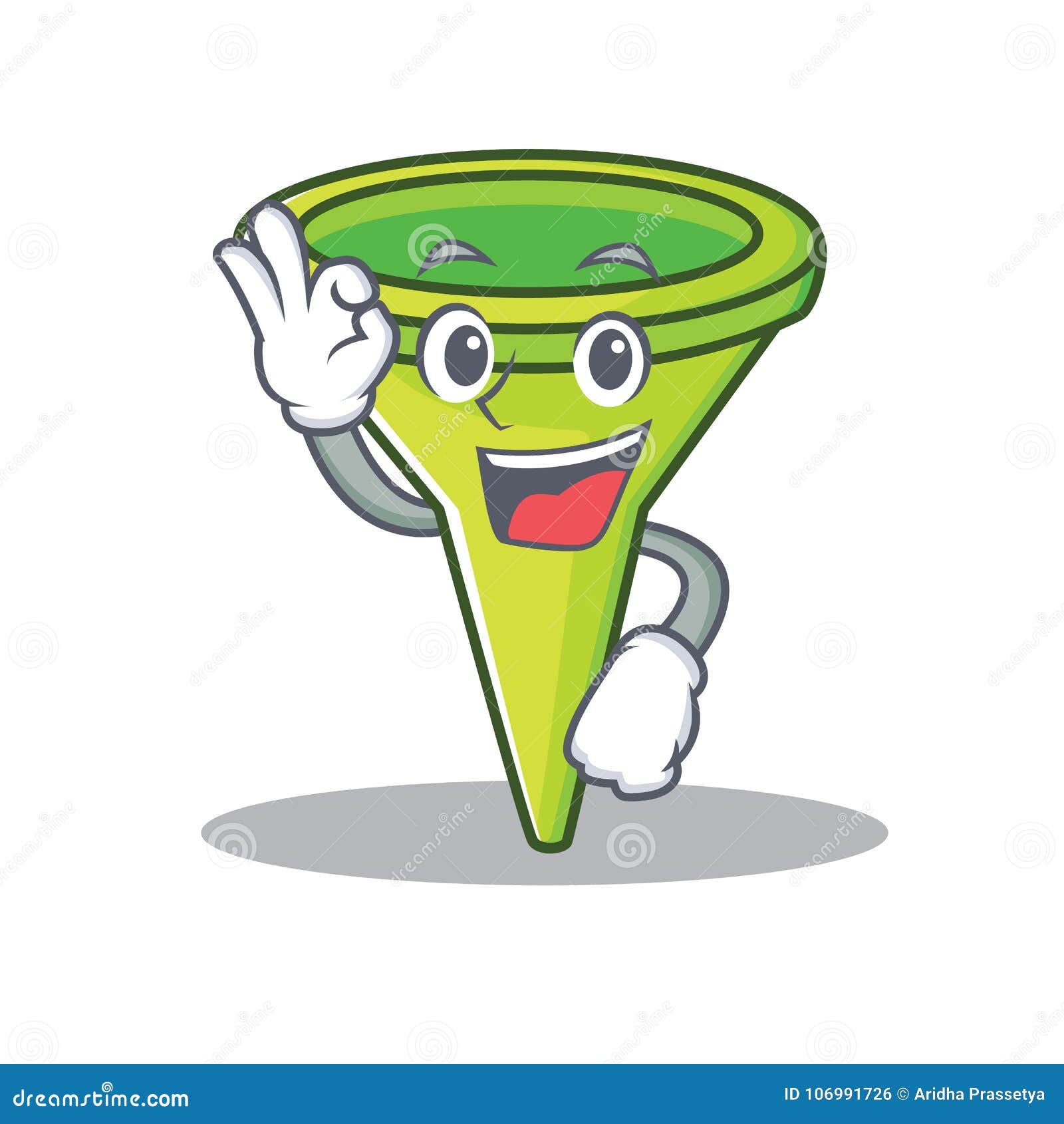 Okay Funnel Character Cartoon Style Stock Vector - Illustration of ...