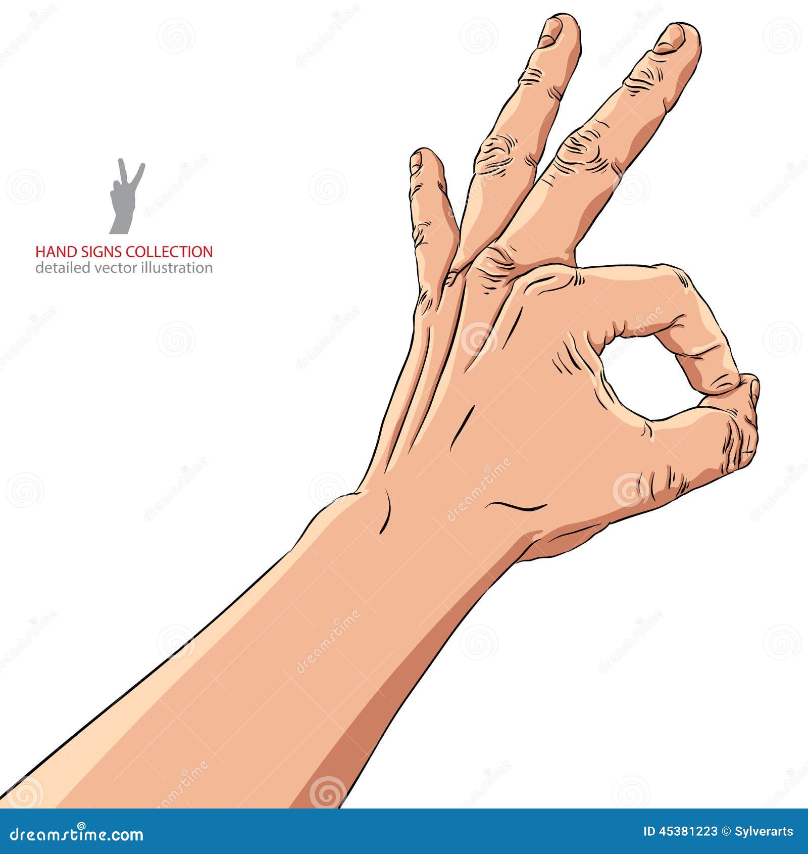 Okay Hand Sign, Detailed Vector Illustration. Stock Vector ...