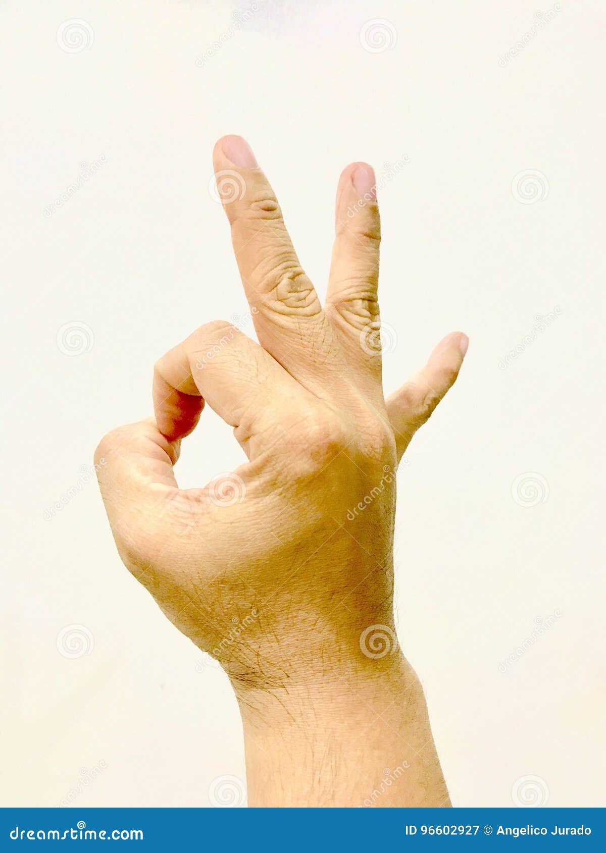 Okay Hand Sign White Background Stock Image - Image of good, hand: 96602927