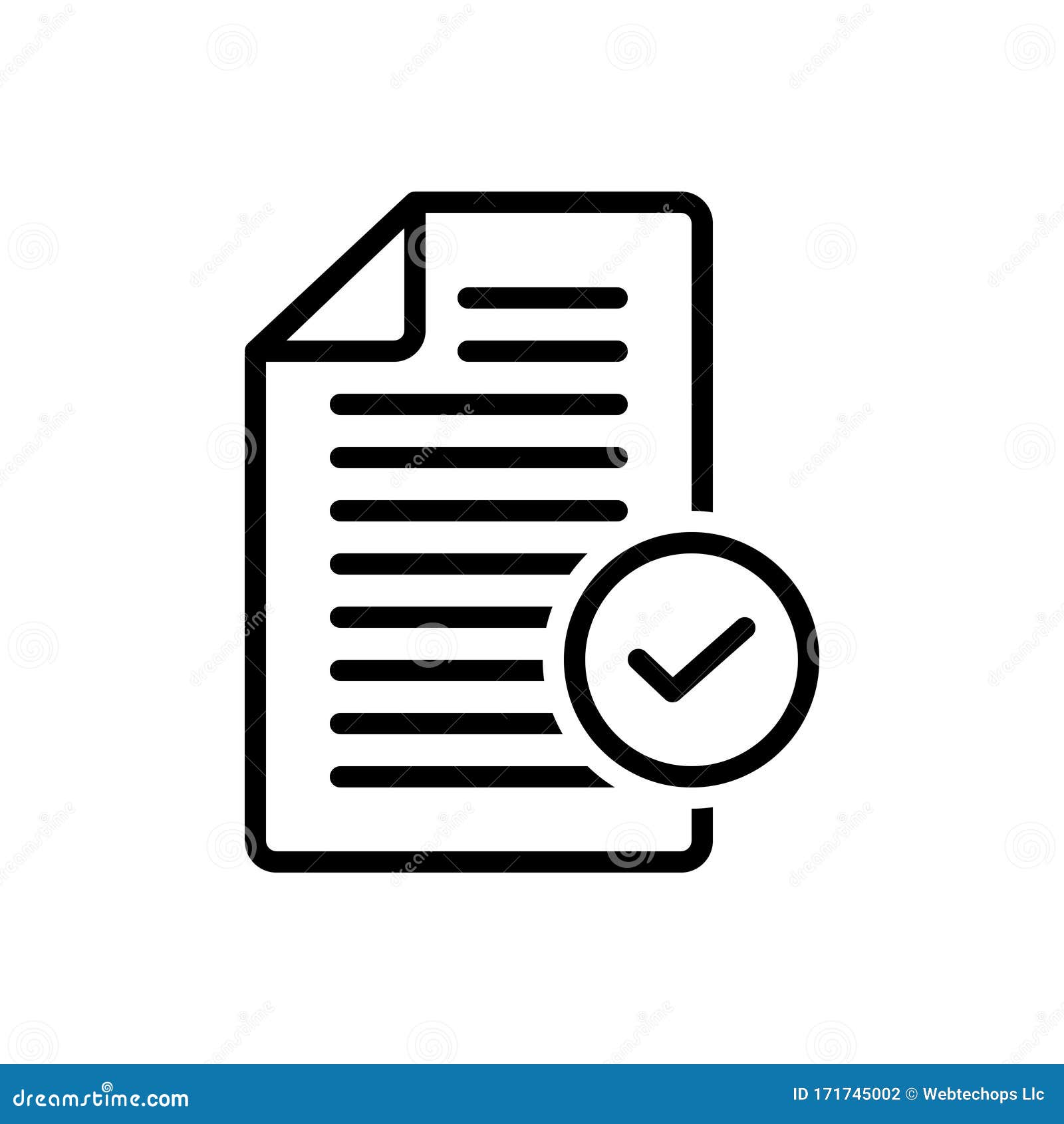 Black Line Icon for Okay, Document and Register Stock Vector ...