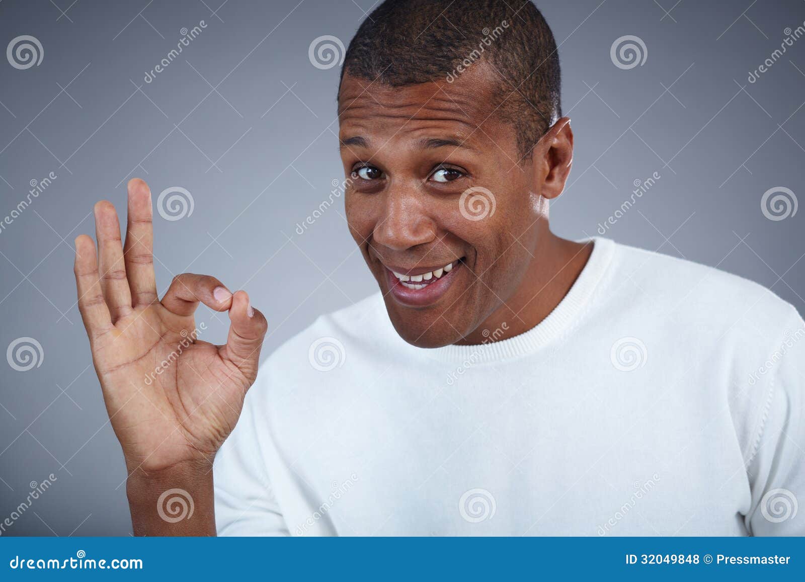 Okay stock photo. Image of palm, africanamerican, looking - 32049848