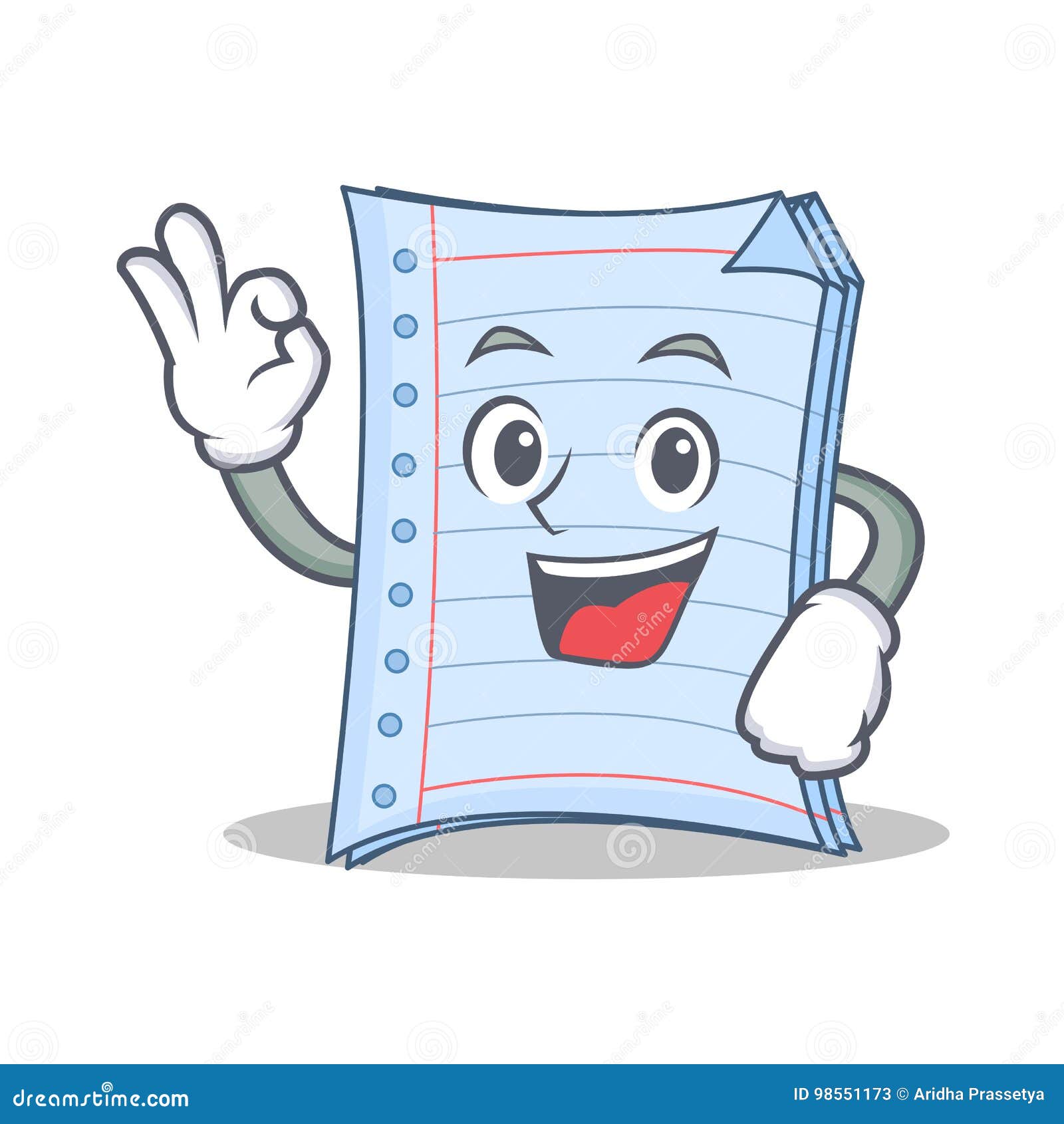 Okay Notebook Character Cartoon Style Stock Vector - Illustration of ...