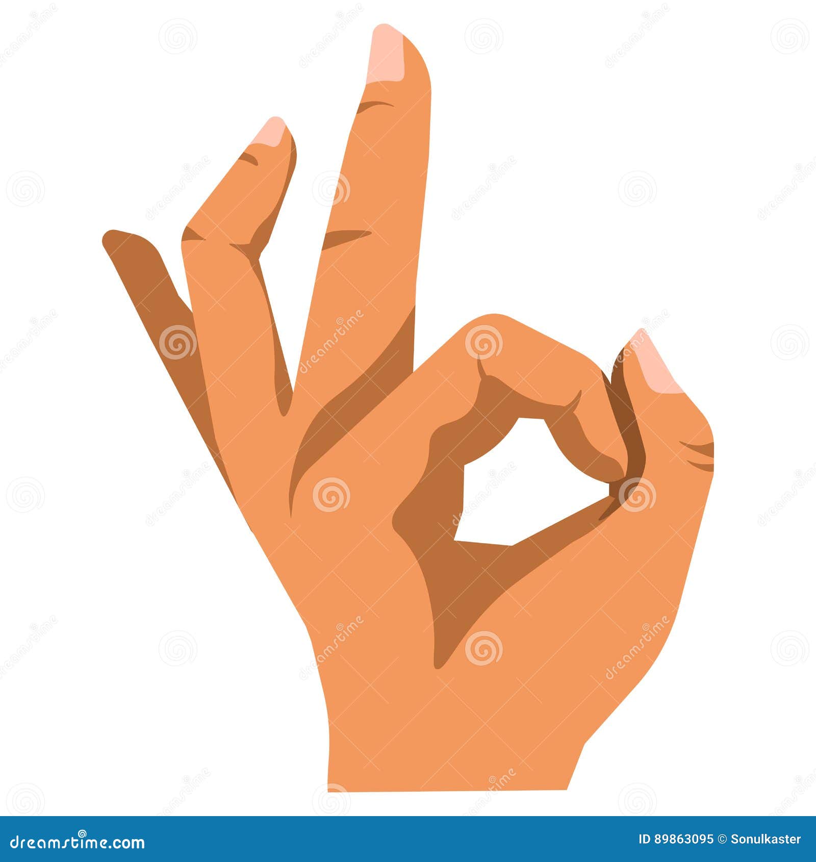 Okay Oder Okayhandzeichenzeichen-Vektorebene Lokalisierte Ikone Vektor ...