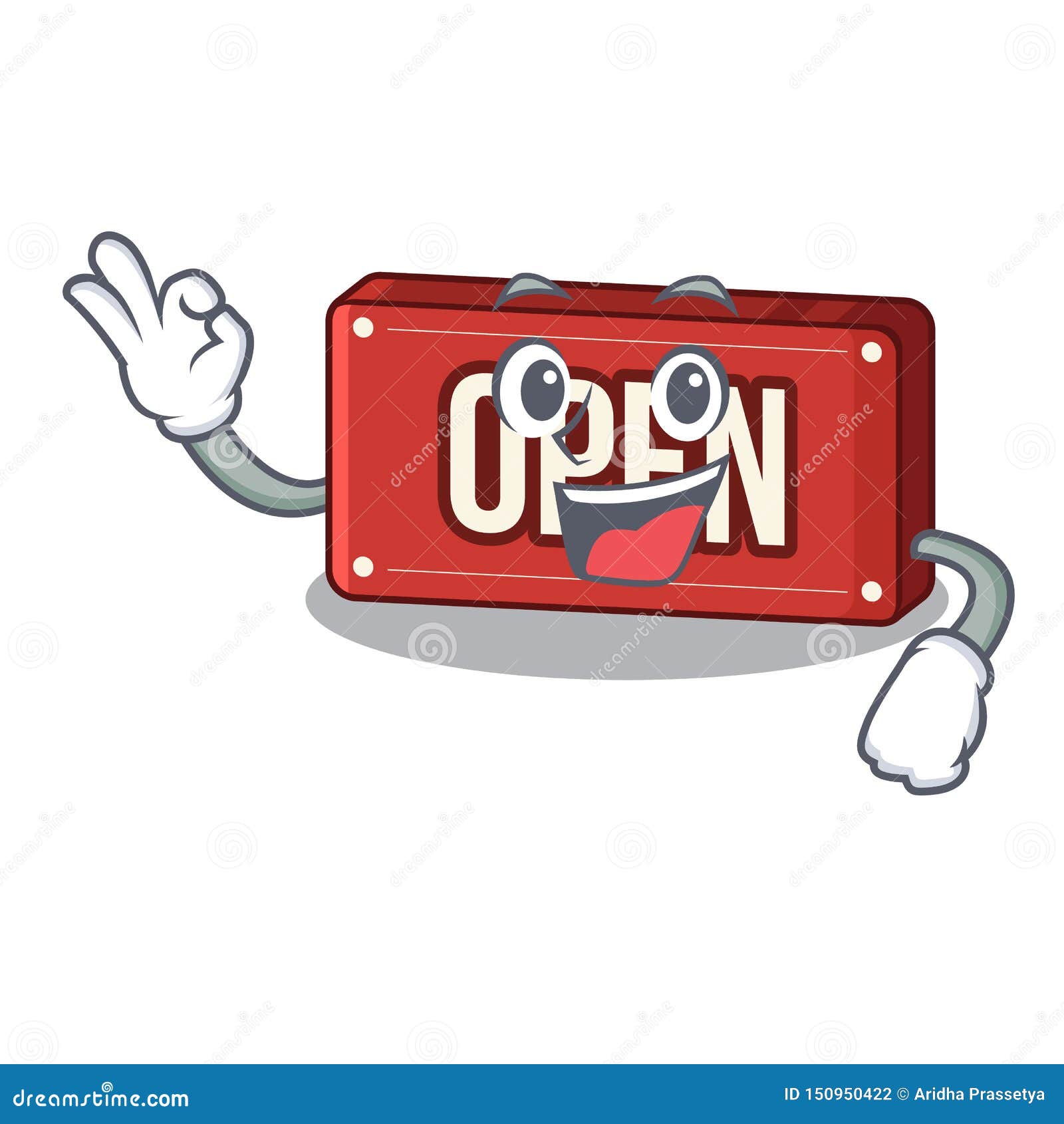 Okay Open Sign Isolated in the Cartoon Stock Vector - Illustration of ...