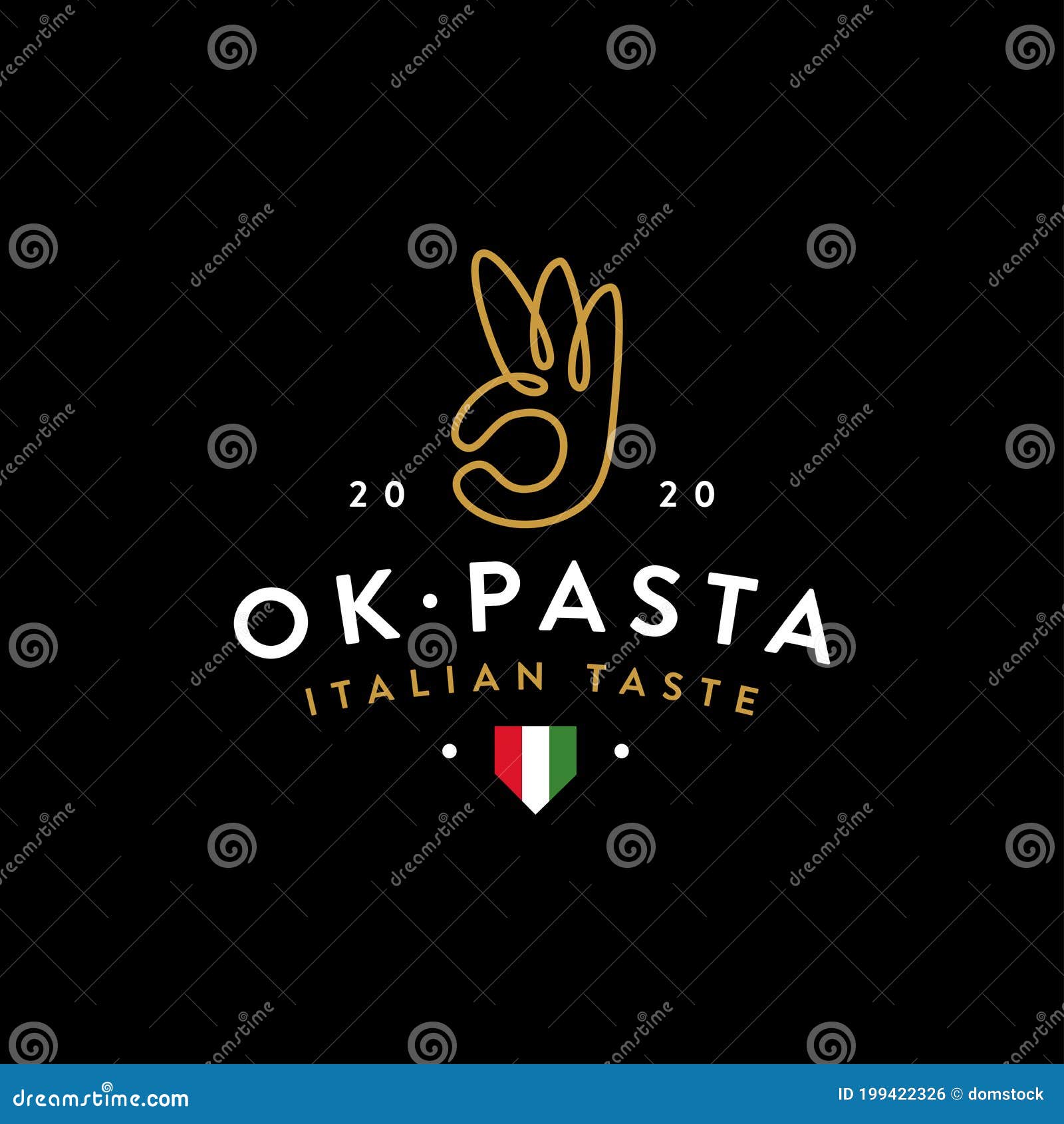 Pasta Logo. Hand Drawn Vector Illustration Of Plate With Spaghetti ...