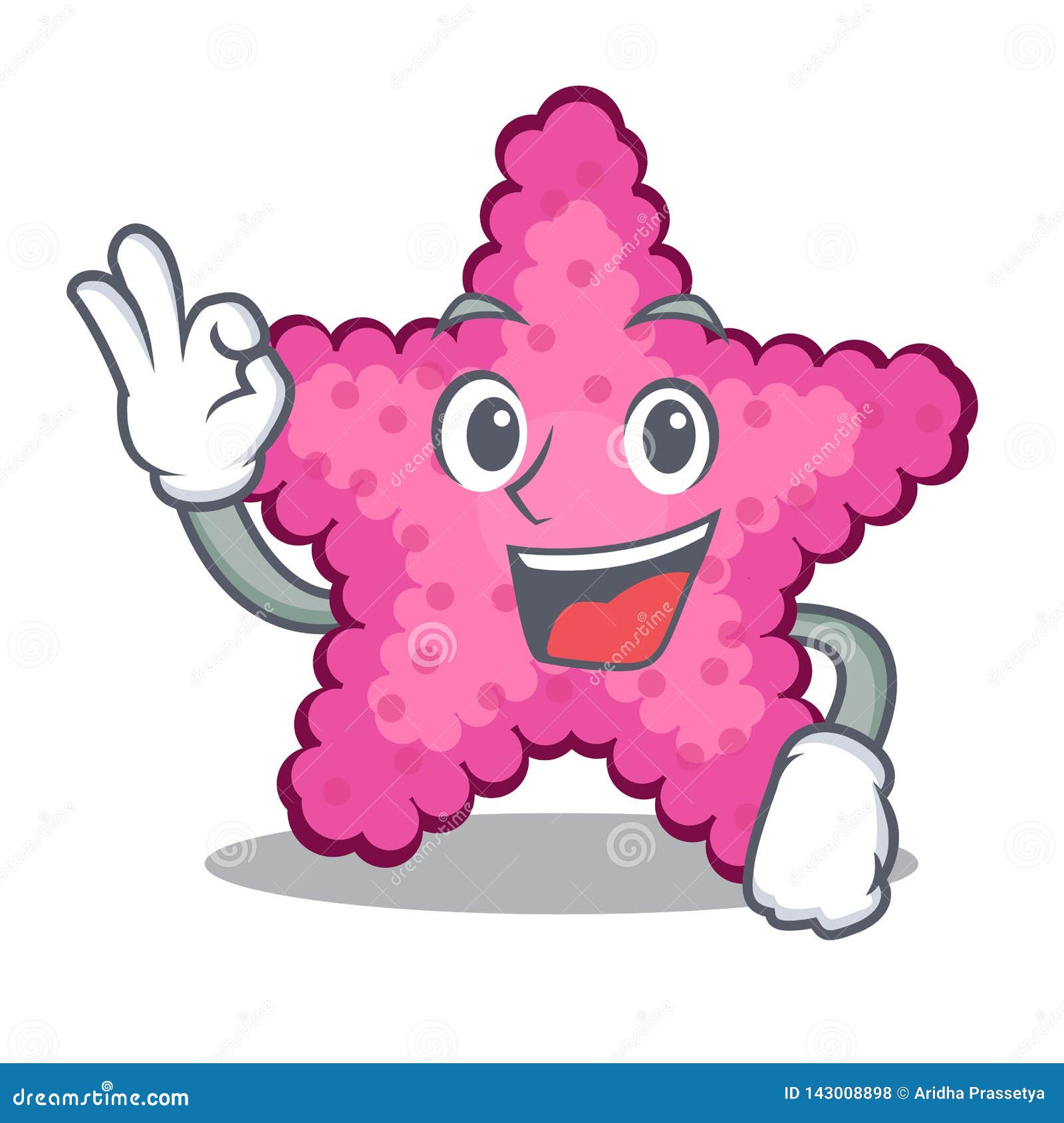 Okay Pink Starfish in the Cartoon Shape Stock Vector - Illustration of ...