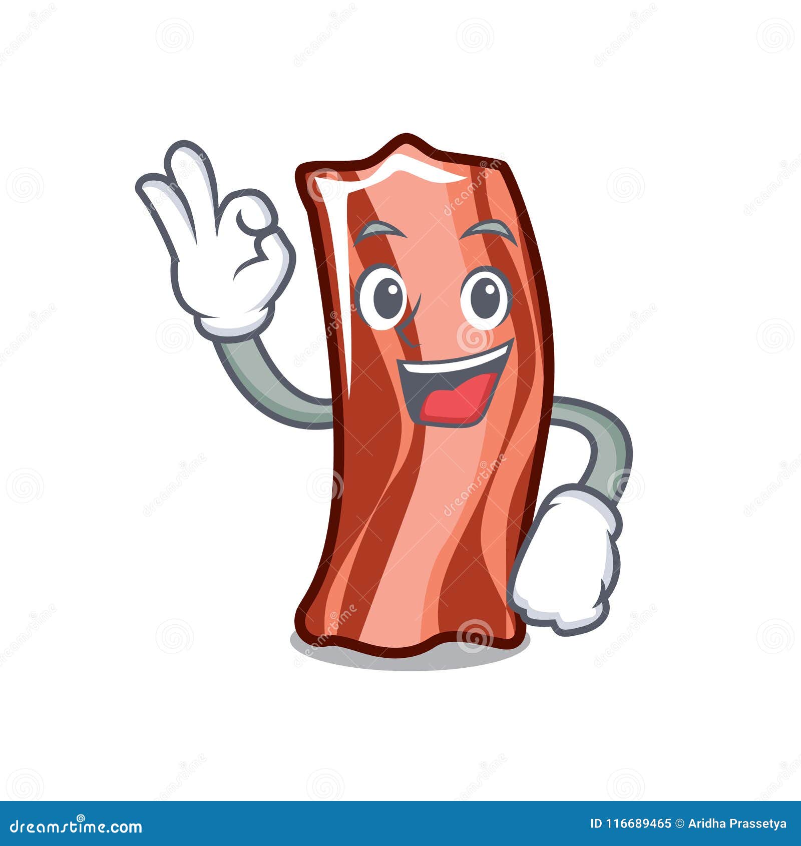 Okay Ribs Character Cartoon Style Stock Vector - Illustration of ...