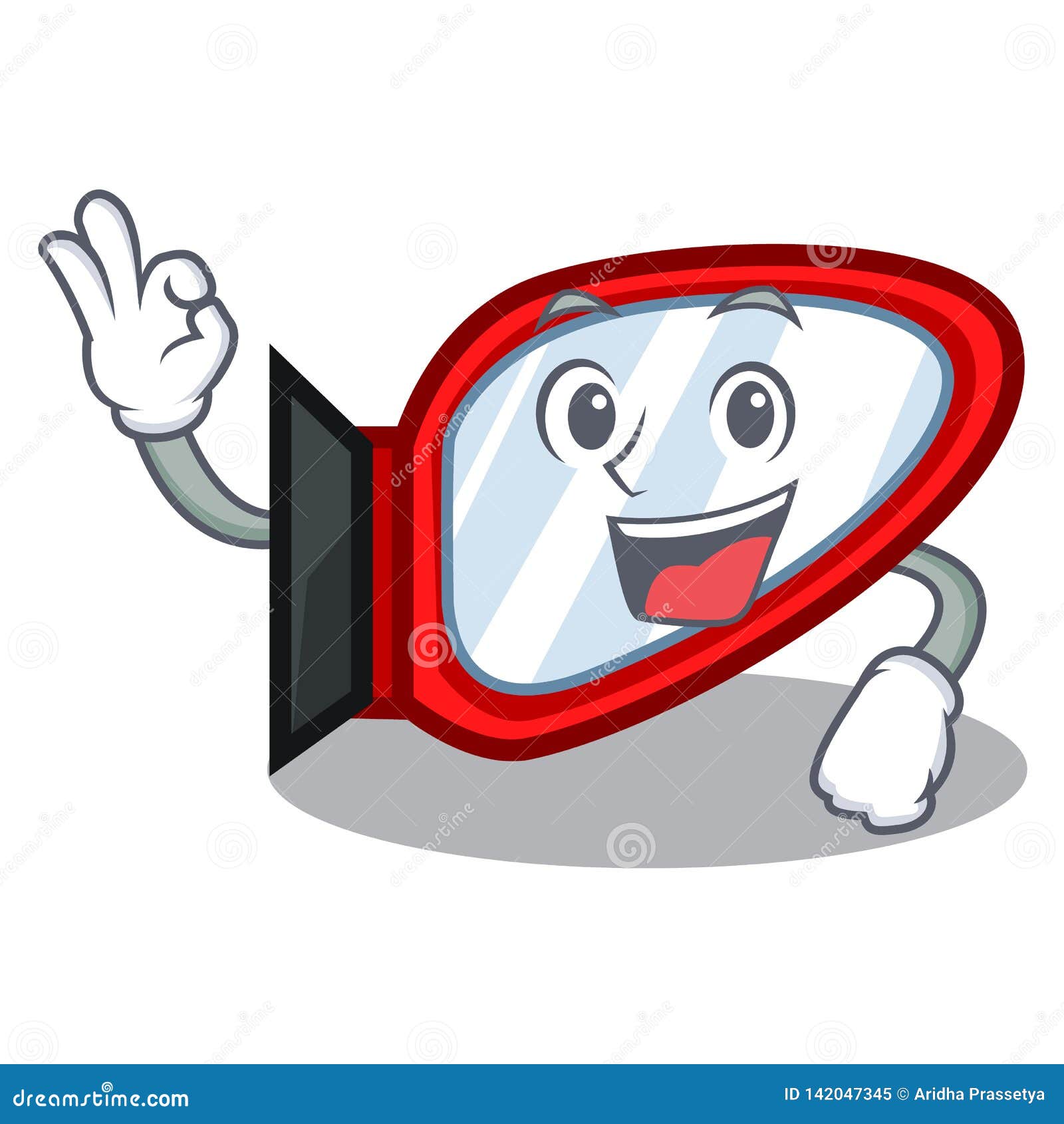 Okay Side Mirror in the Cartoon Shape Stock Vector - Illustration of ...