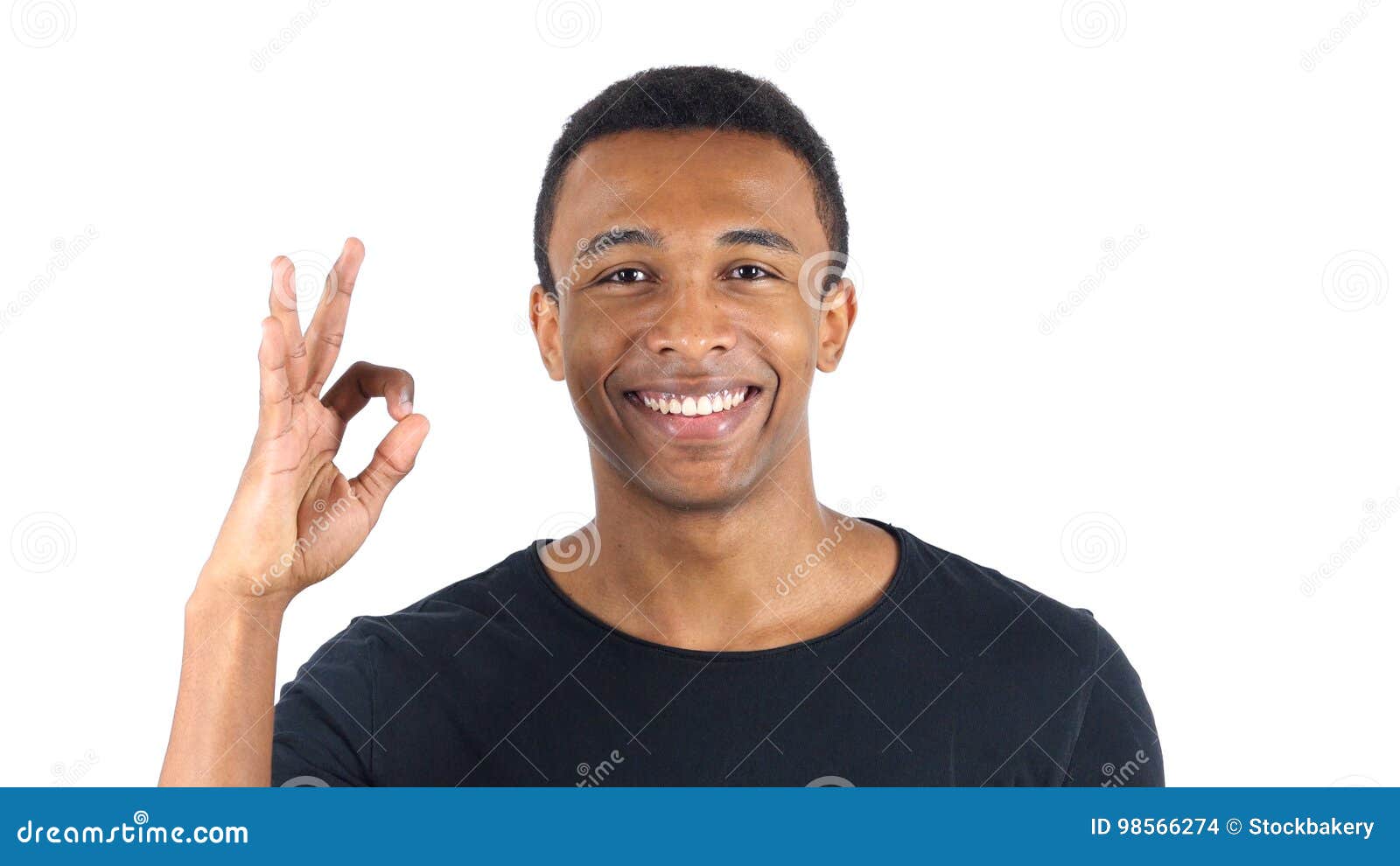 Okay Sign by Black Man stock photo. Image of happy, growth - 98566274