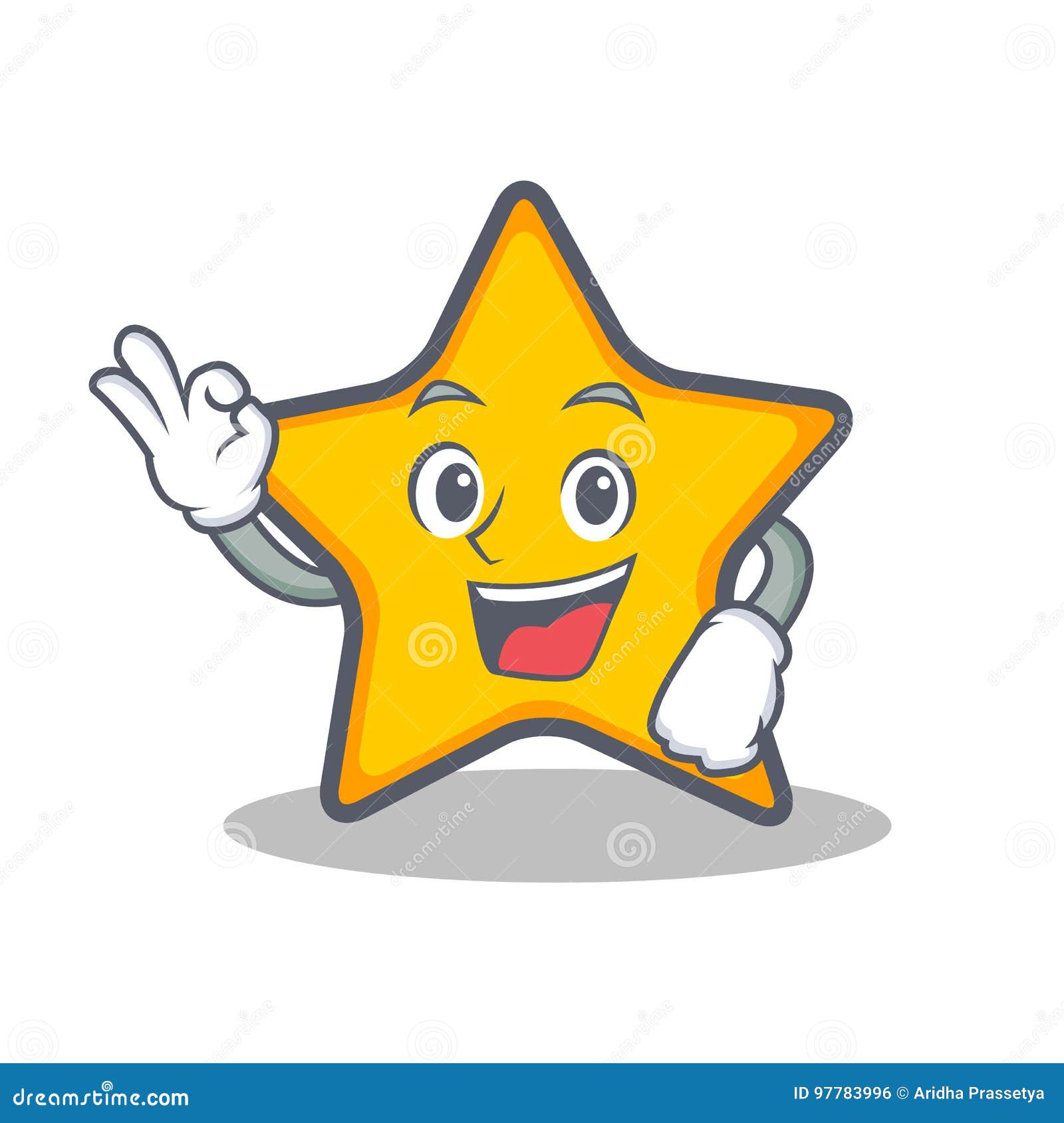 Okay Star Character Cartoon Style Stock Vector - Illustration of design ...