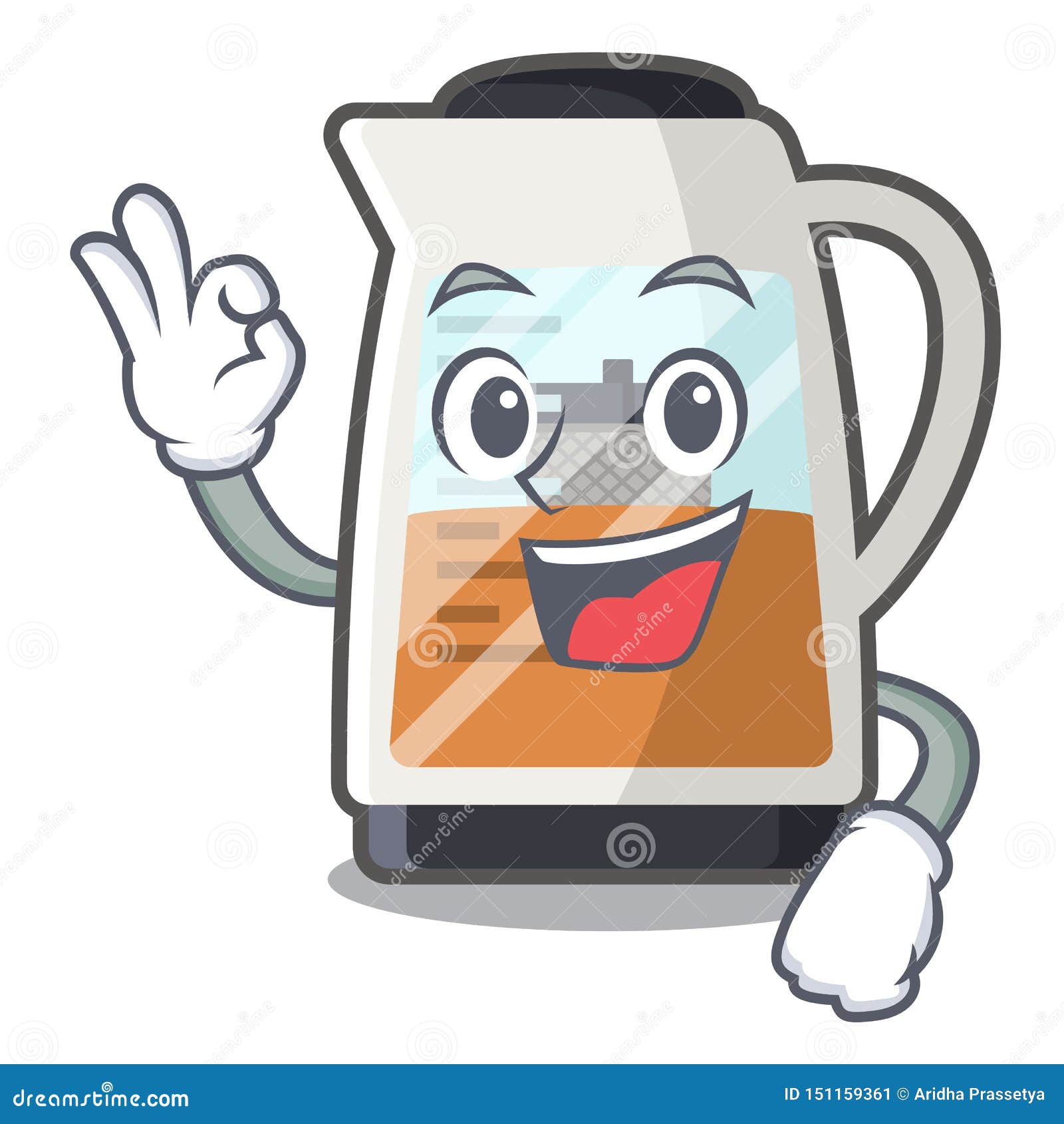 Okay Tea Maker in the Cartoon Shape Stock Vector - Illustration of ...