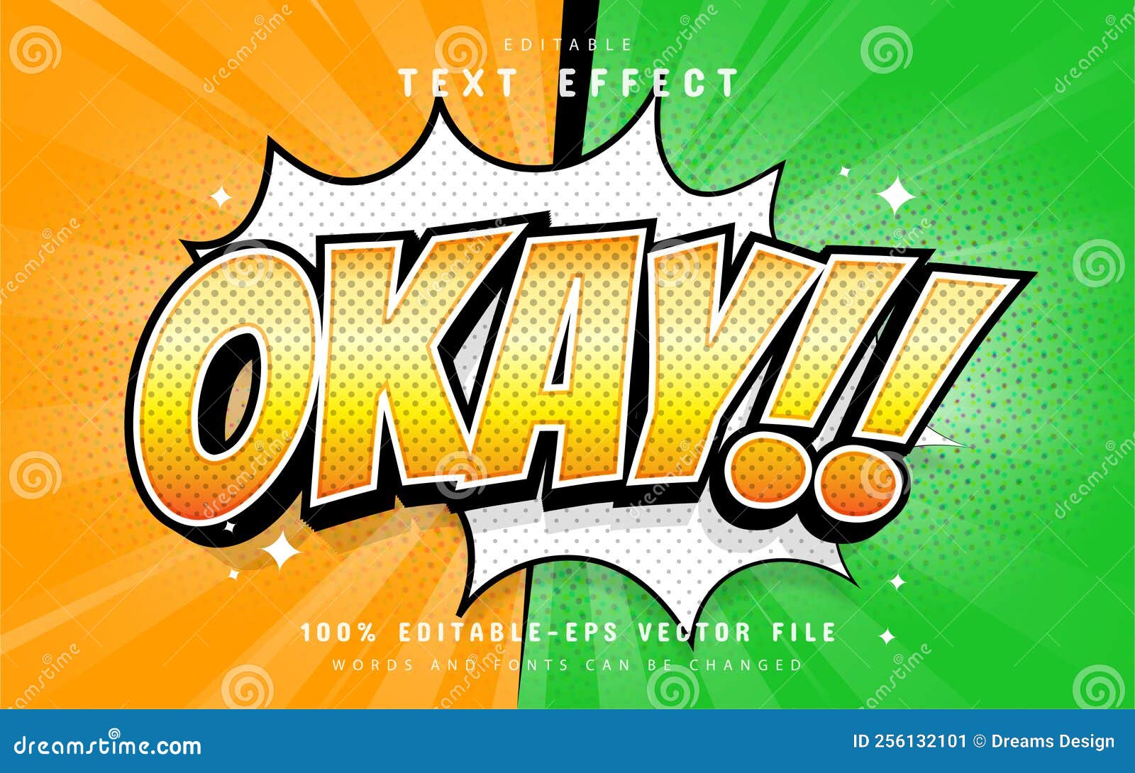 Okay Text Effect Comic Style Stock Vector - Illustration of sound ...