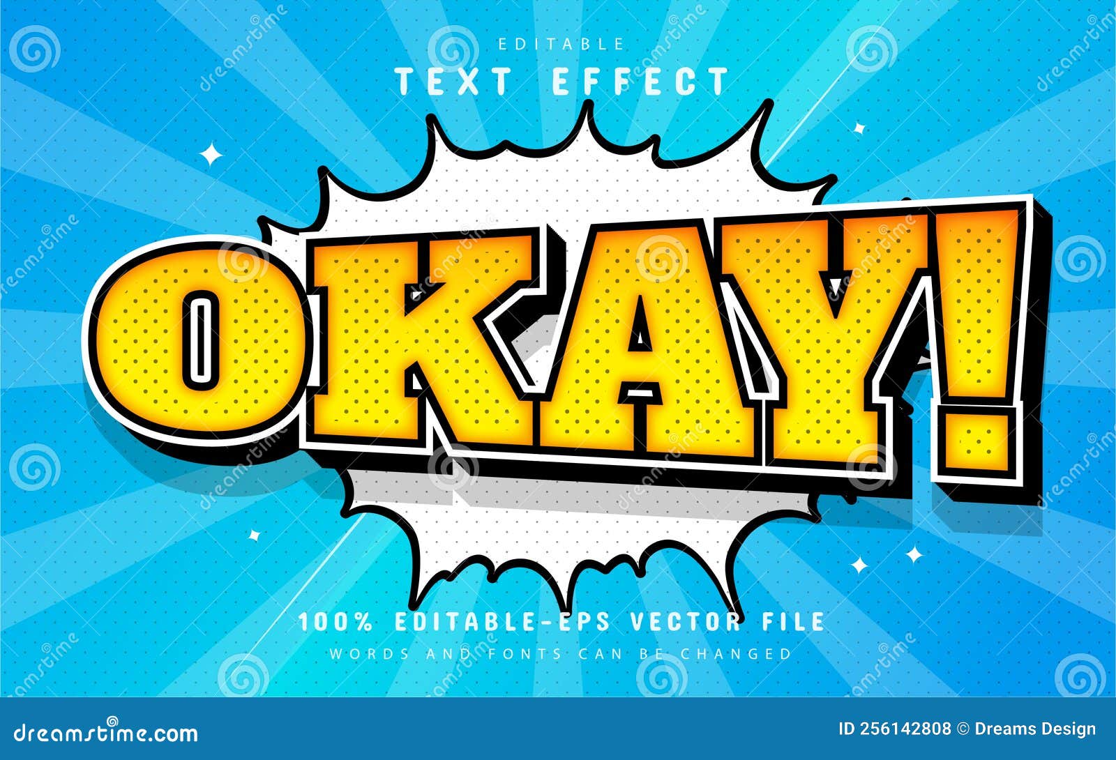 Okay Text Effect Comic Style Stock Vector - Illustration of speech ...