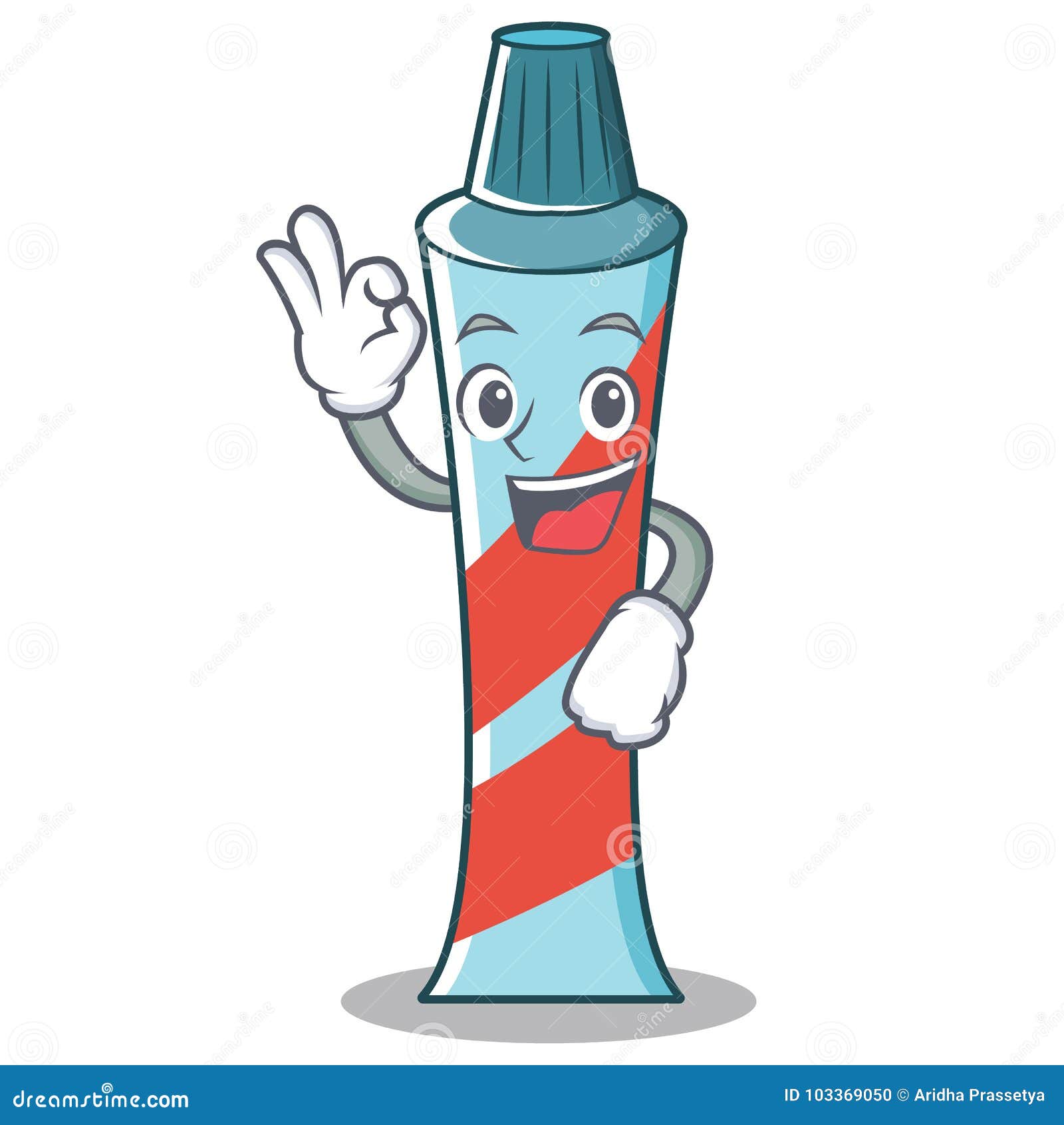 Okay Toothpaste Character Cartoon Style Stock Vector - Illustration of ...