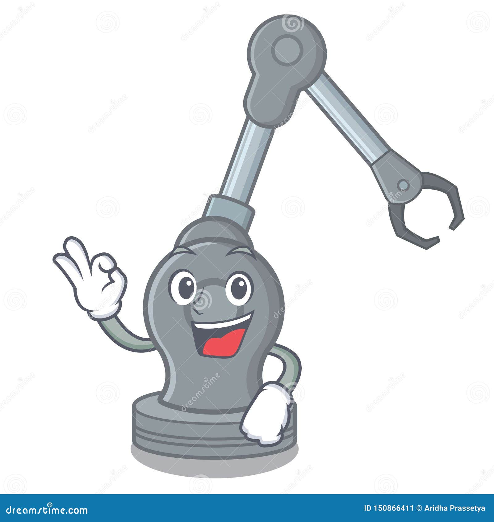Okay Toy Robotic Arm Machine on Cartoon Shape Stock Vector ...